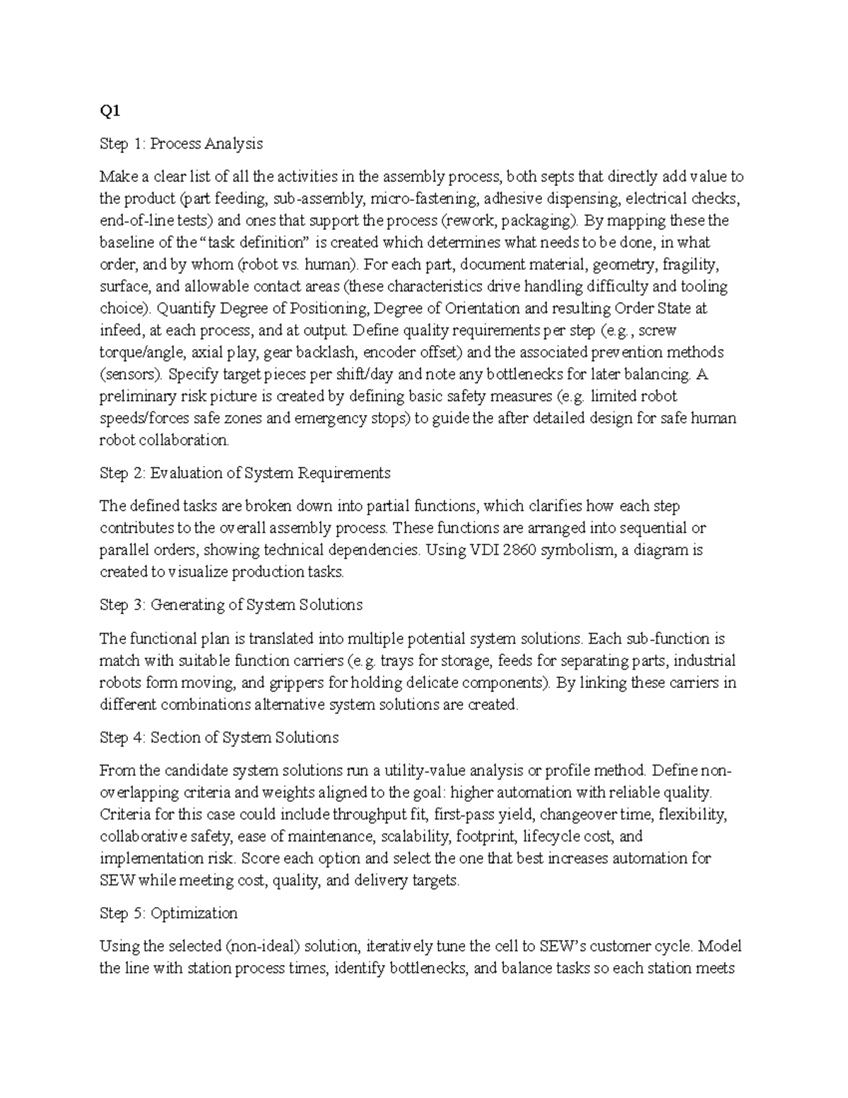 Final Exam - Q1 Process Analysis and System Optimization Techniques - Studocu