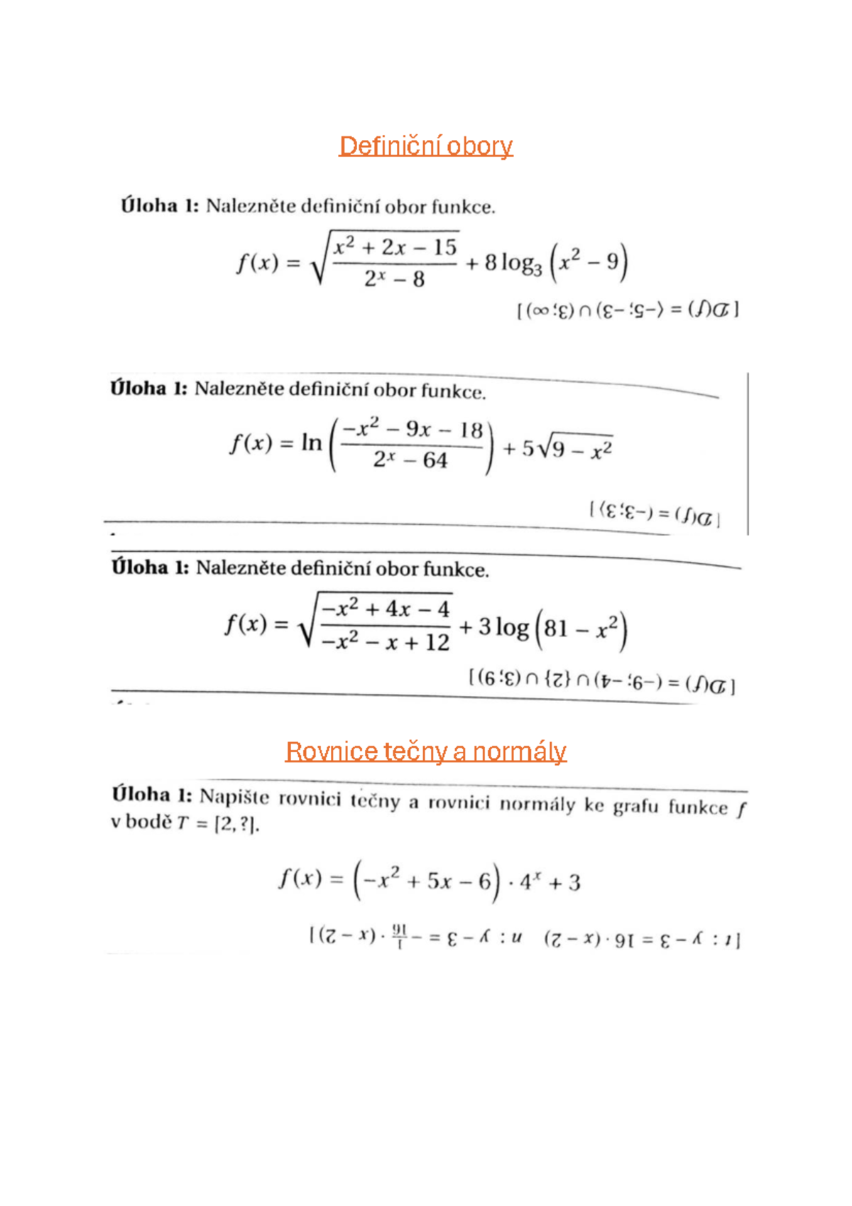 Příklady-ke-zkoušce-I-soubor matika - Matematika - Definiční obory ...