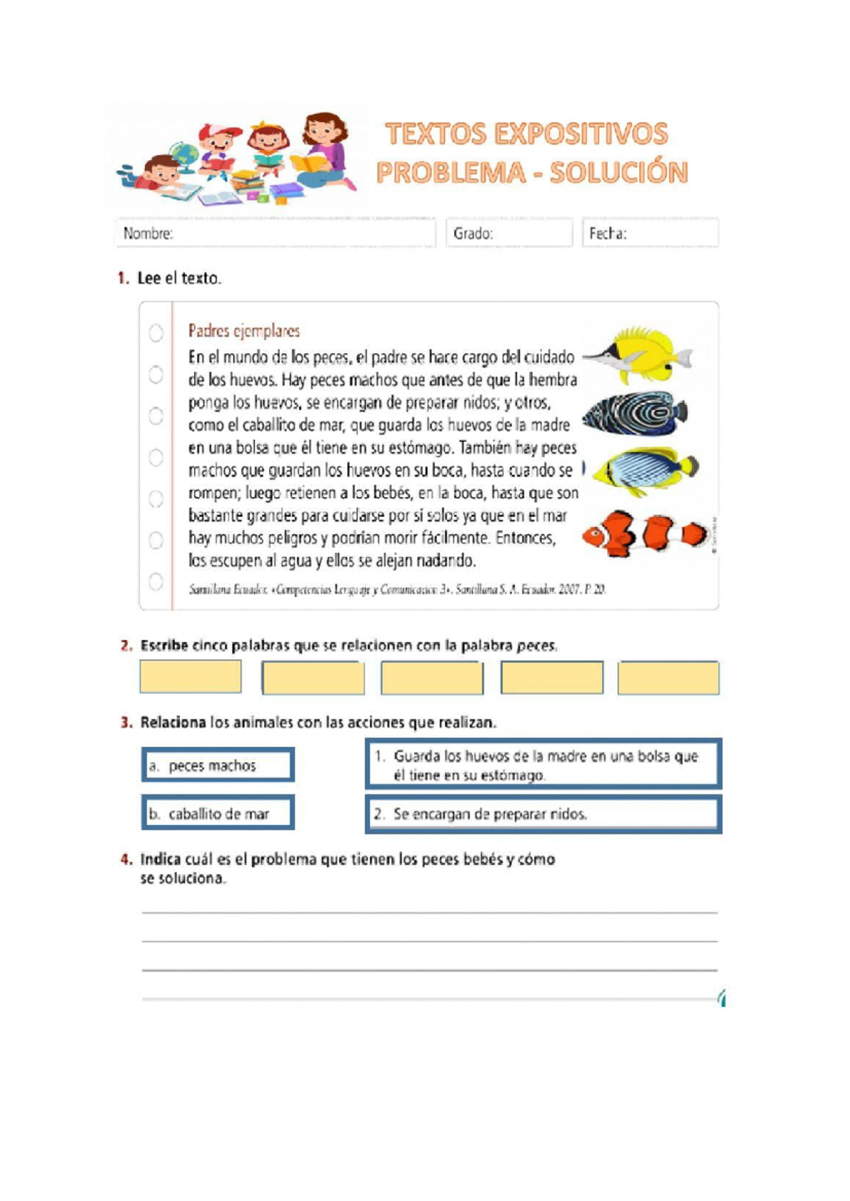 TEXTOS EXPOSITIVOS: PROBLEMA Y SOLUCIÓN - Lenguaje y Comunicación 3 ...