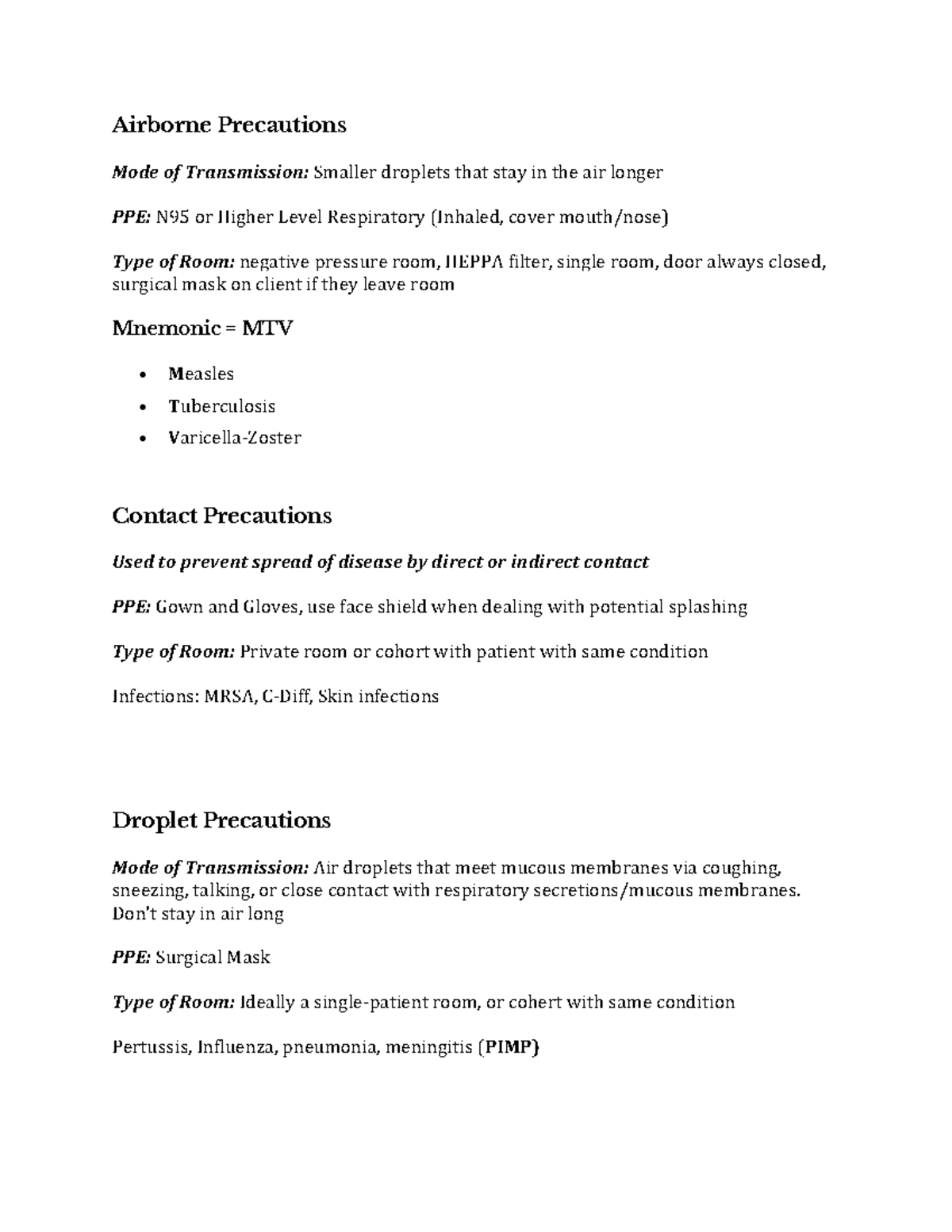 Infection Control Guidelines: Airborne, Contact, and Droplet ...