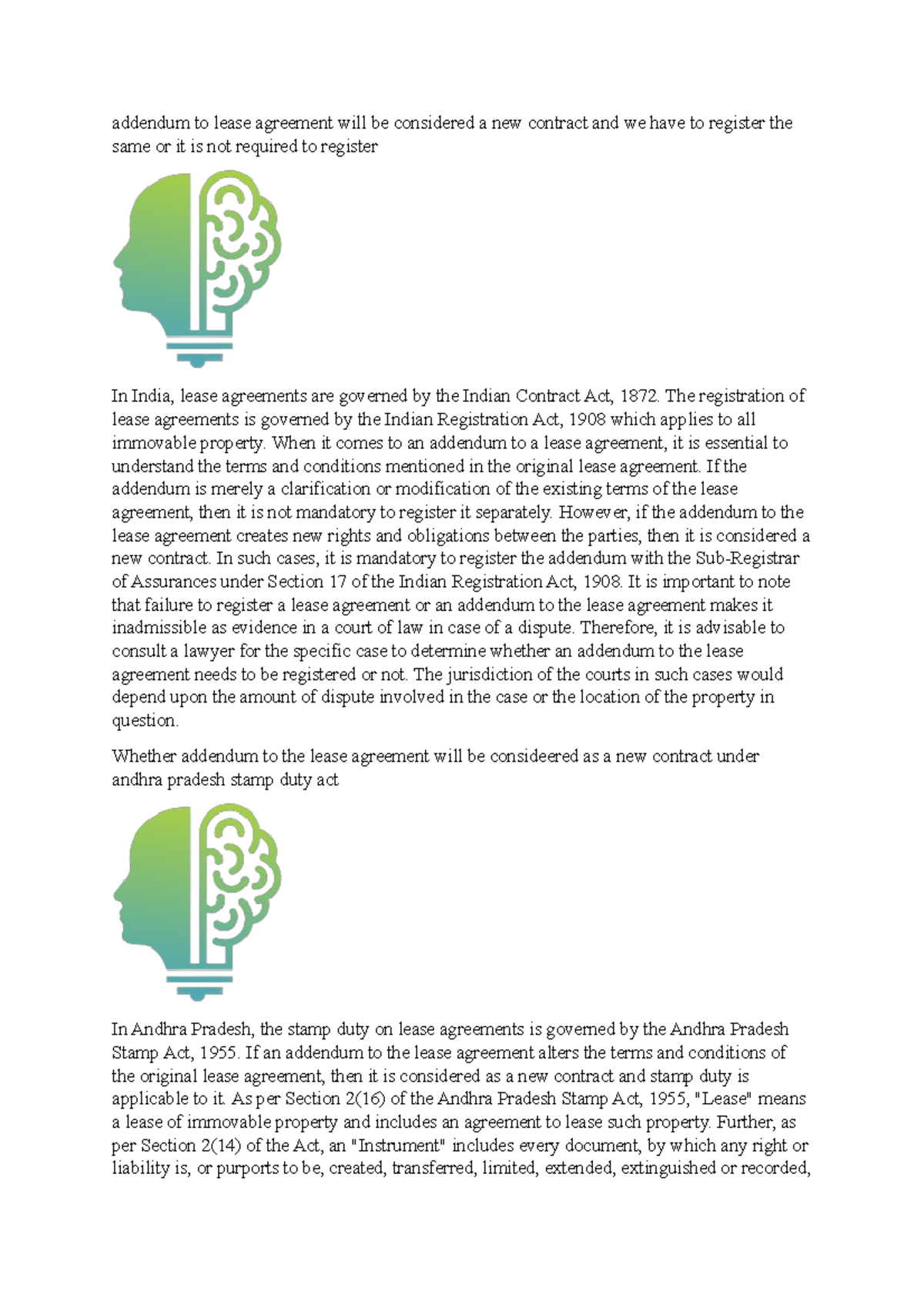 "Legal Implications of Lease Agreement Addendums in AP: Contract Status ...