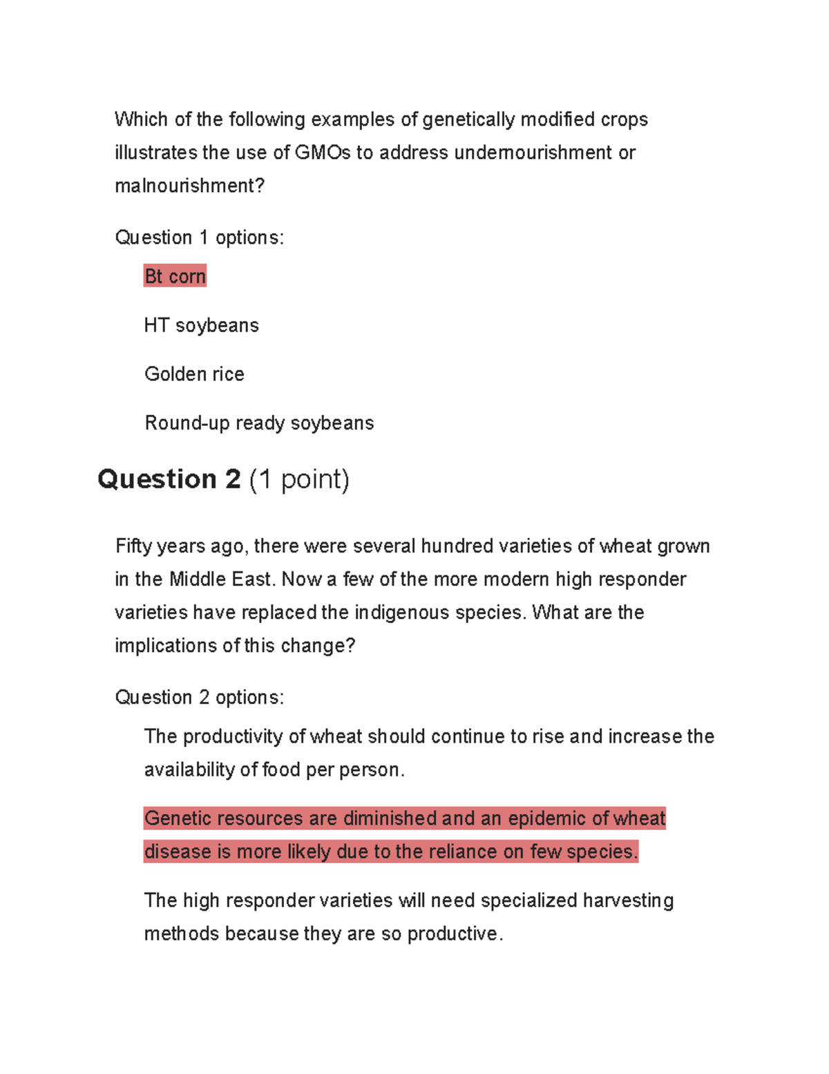 BIOL 115 Final Quiz 2 Answers and Explanations - Studocu