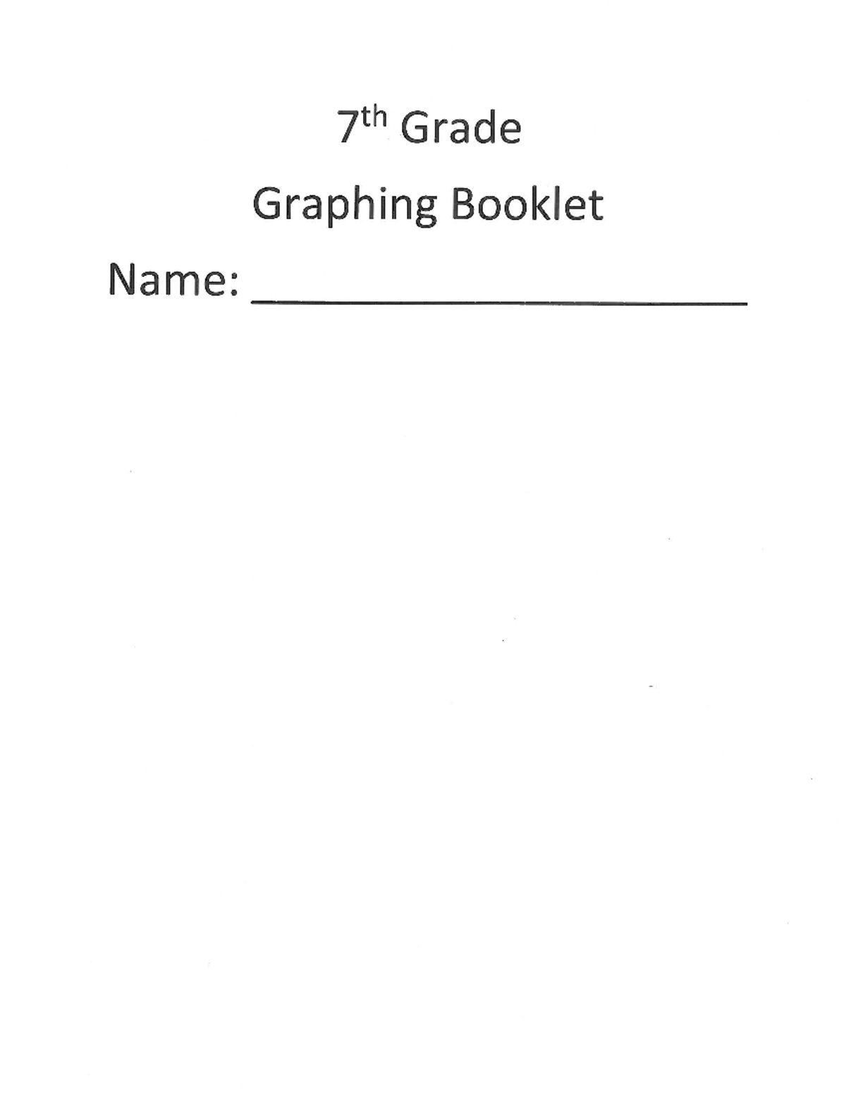 7th Grade Graphing Booklet: Bar, Line, and Pie Graphs - Studocu