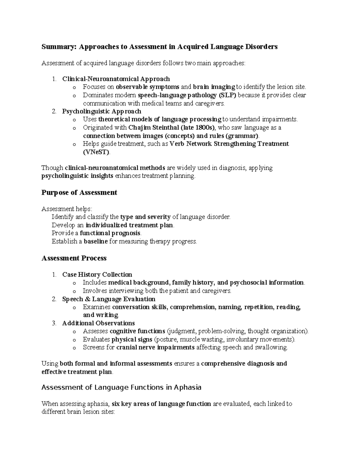 Assessment and Treatment Strategies for Acquired Language Disorders ...