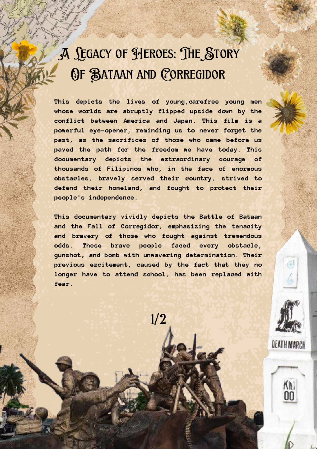 A legacy of heroes - about the bataan death march - This depicts the ...