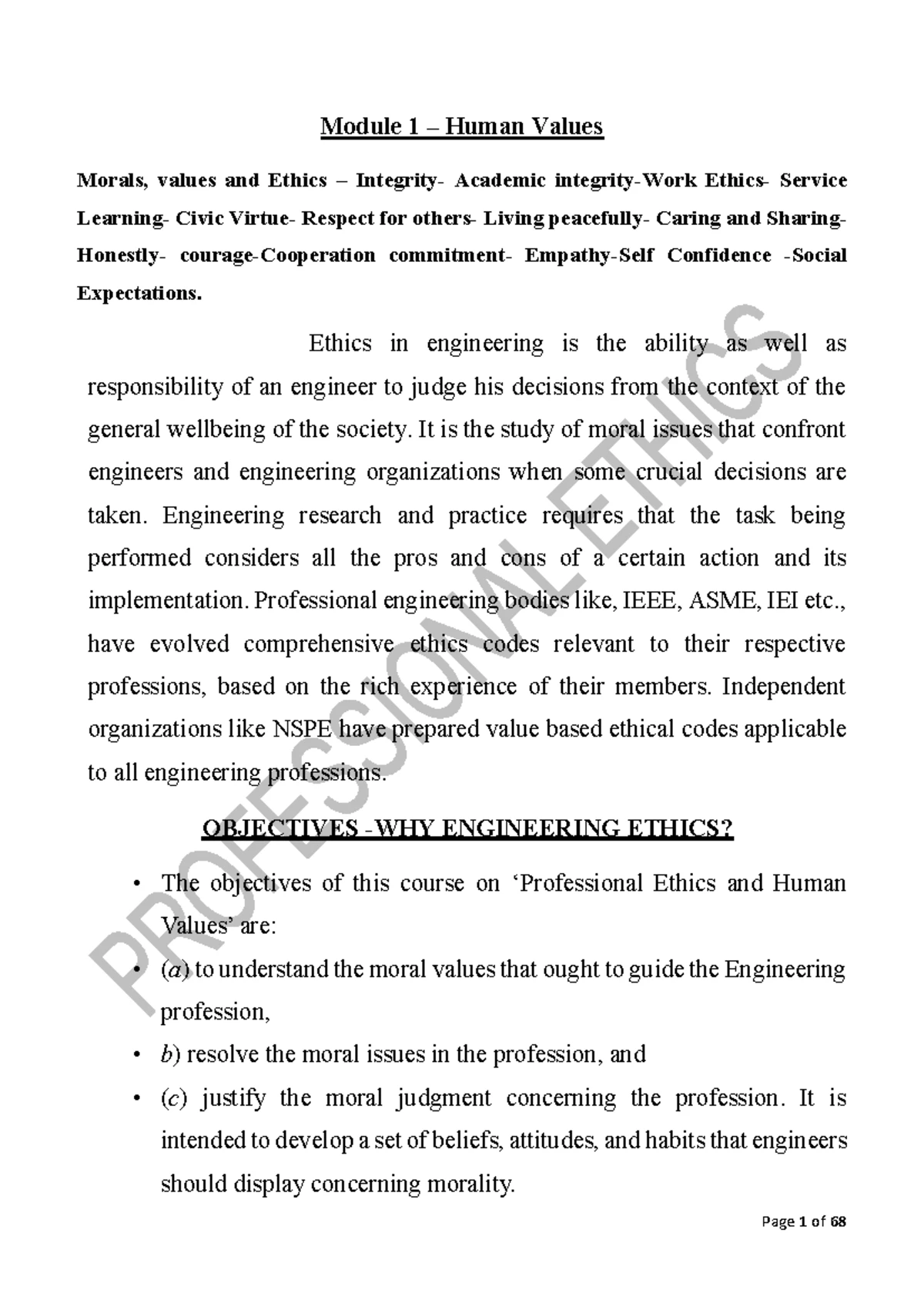 Professional Ethics Syllabus-Ktunotes - Code. Course Name L T P Hrs ...