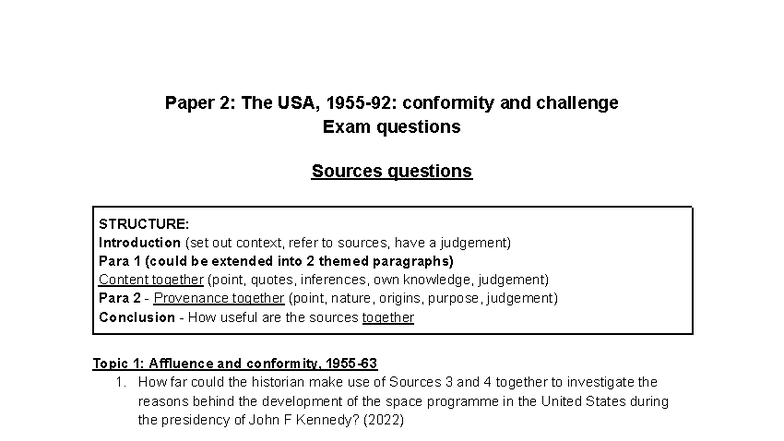 USA Exam Questions Structure: Conformity, Challenges & Historical ...