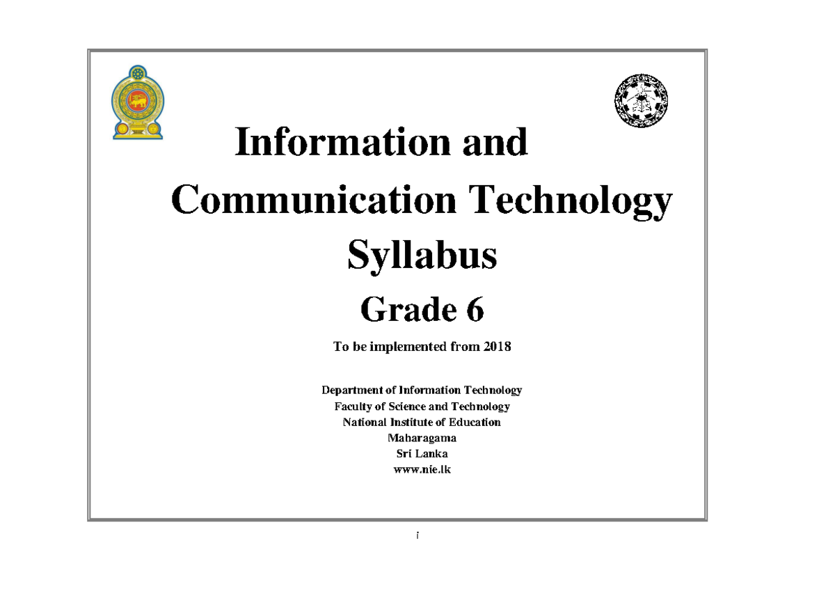 E Gr06Syl ICT - Grade 6 ICT Curriculum Overview and Learning Outcomes ...