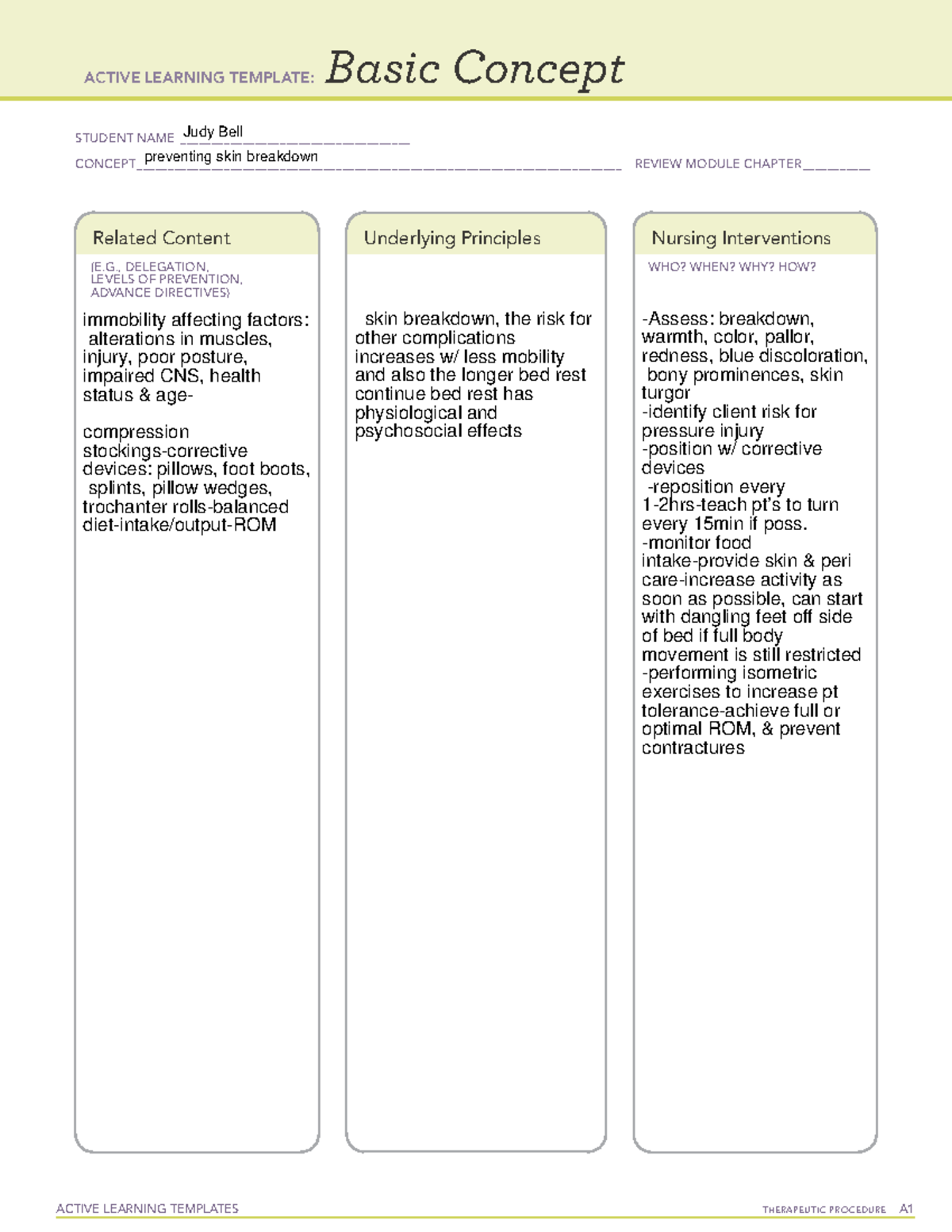 ATI Skin Breakdown Review Template - Active Learning Module - Studocu