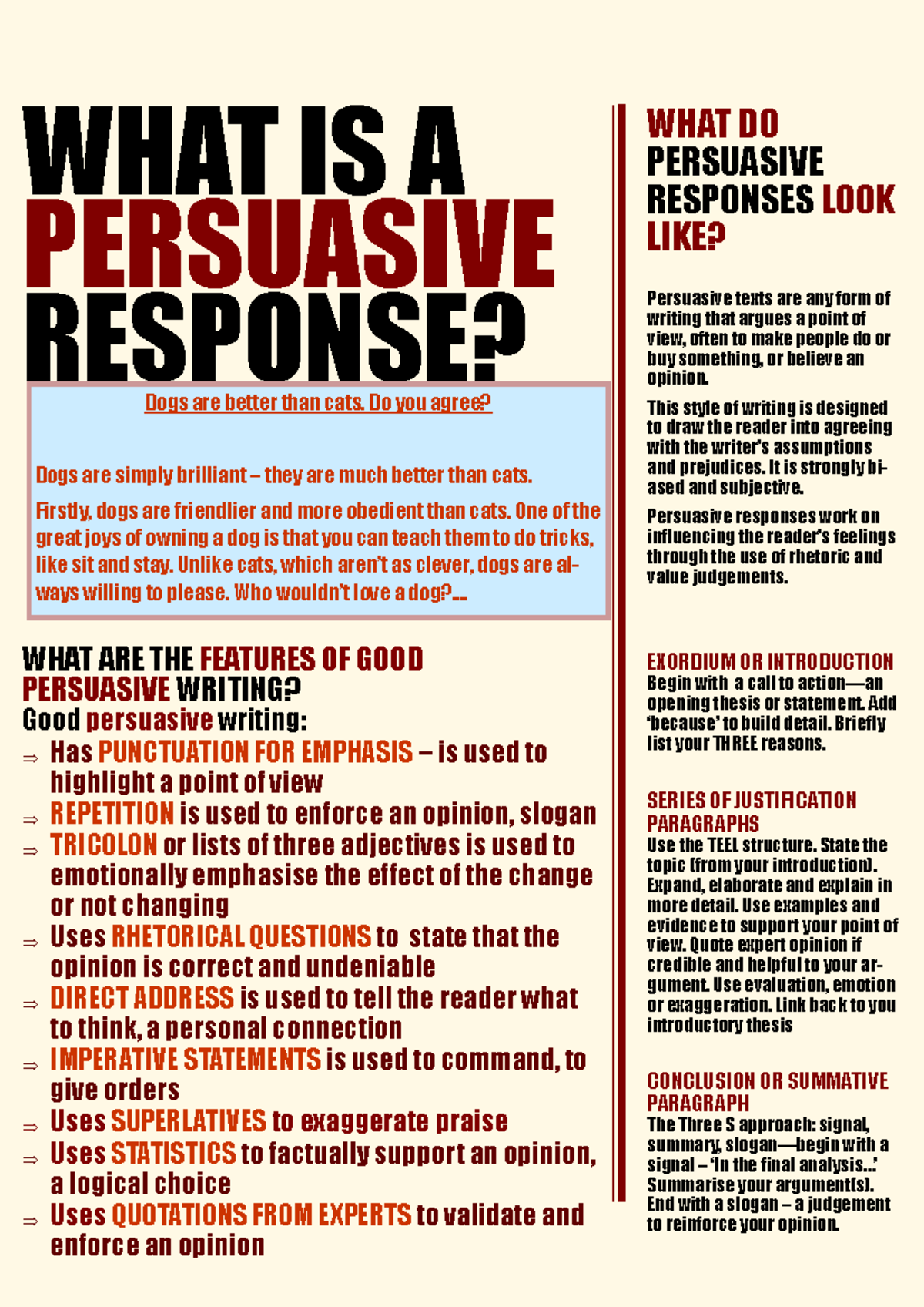 Persuasive Writing Techniques: Notes on Argumentation - Studocu