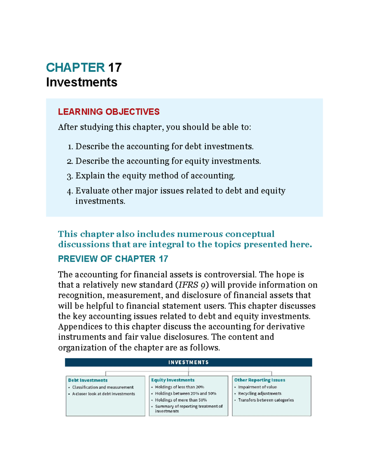 CHAPTER 17: Accounting for Debt and Equity Investments in IFRS - Studocu