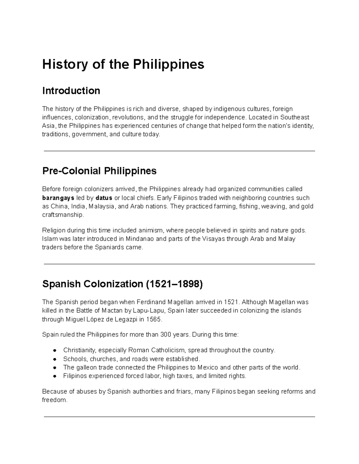 GeNmathematics: A Comprehensive Overview of Philippine History - Studocu