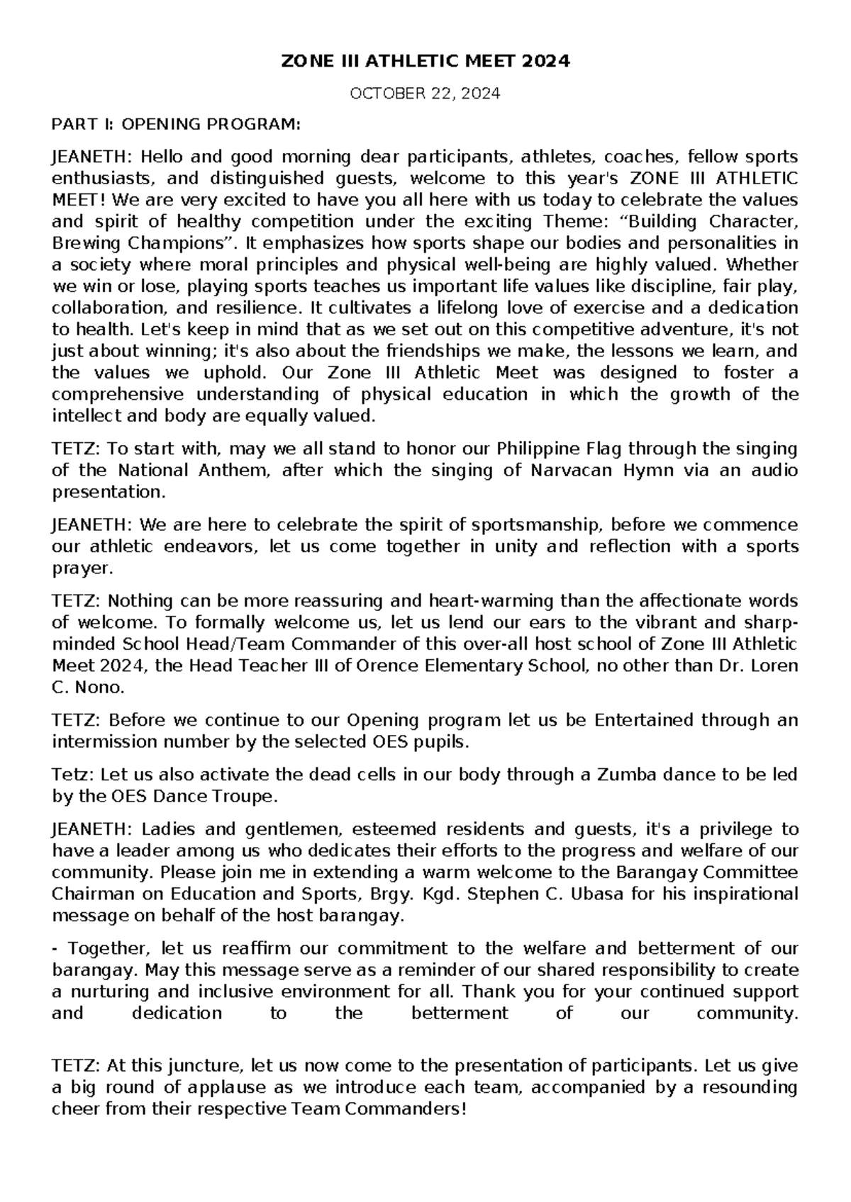 Phil Iri-ORAL READING: Grade 8 Pretest Passage and Questions - Studocu