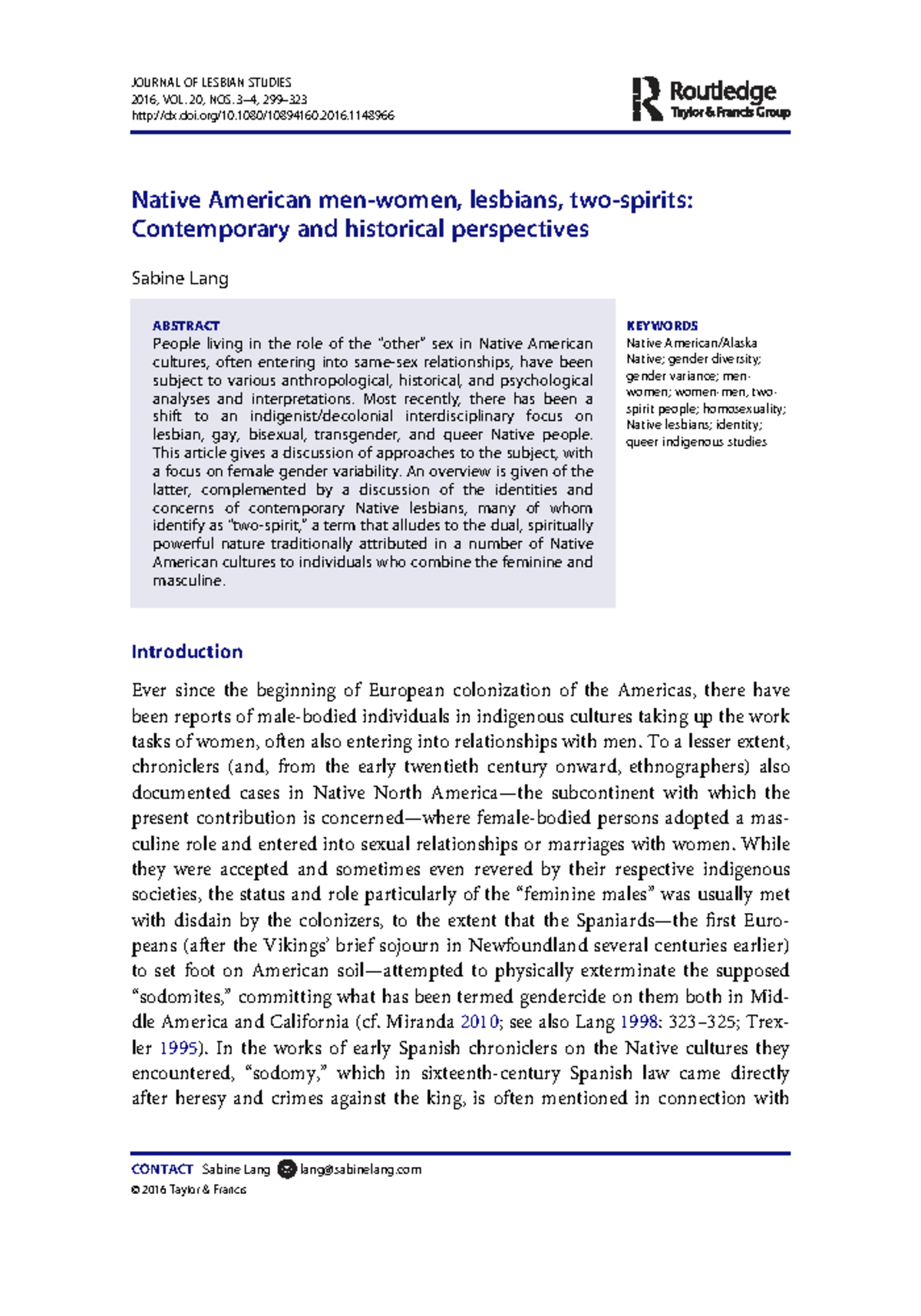 Native American Gender Diversity: Two-Spirit Identities Explored in ...