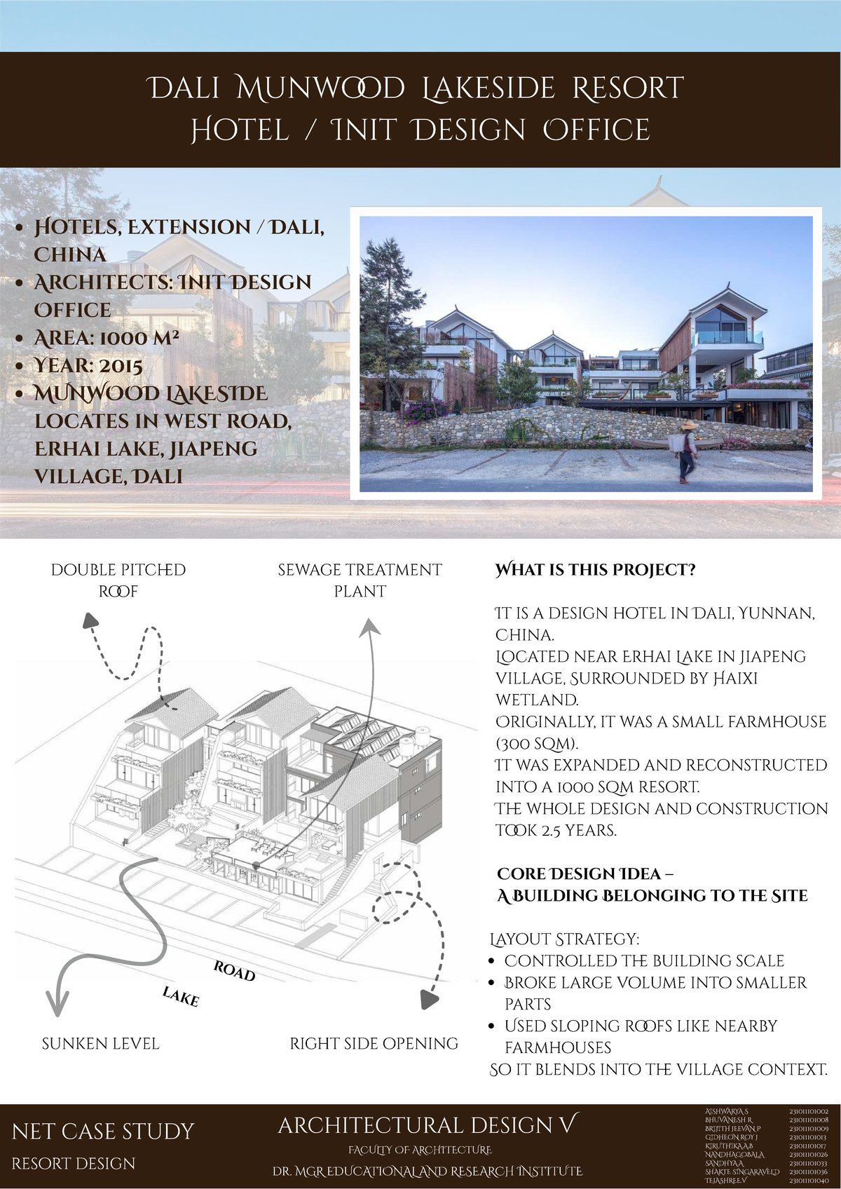 Net Case Study: Dali Munwood Lakeside Resort Design (Arch V) - Studocu