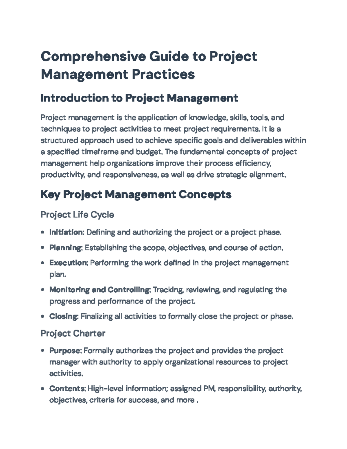 Comprehensive Guide to Project Management Practices and Tools ...