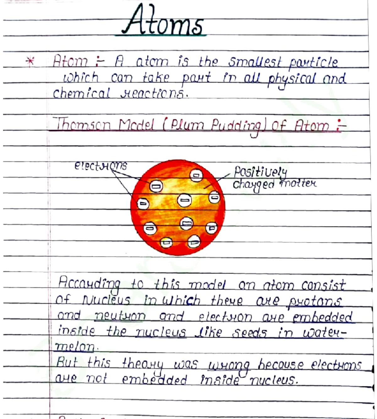Atom Notes (Course Code: ATOM101) - Key Concepts and Models - Studocu