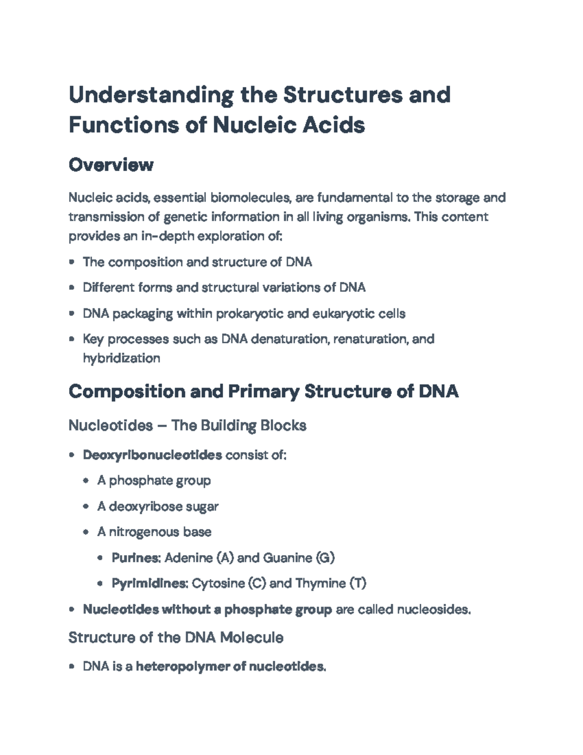 Understanding DNA Structure and Functions: Key Processes in Genetics ...