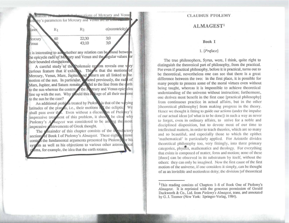 PTO 101: Ptolemy's Almagest - Key Readings and Theories - Studocu