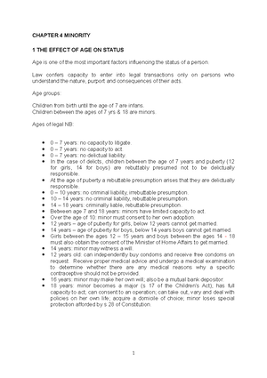 CH 7 - Lecture notes 11 - CHAPTER 7: DOMICILE 1 WHAT IS DOMICILE Legal ...
