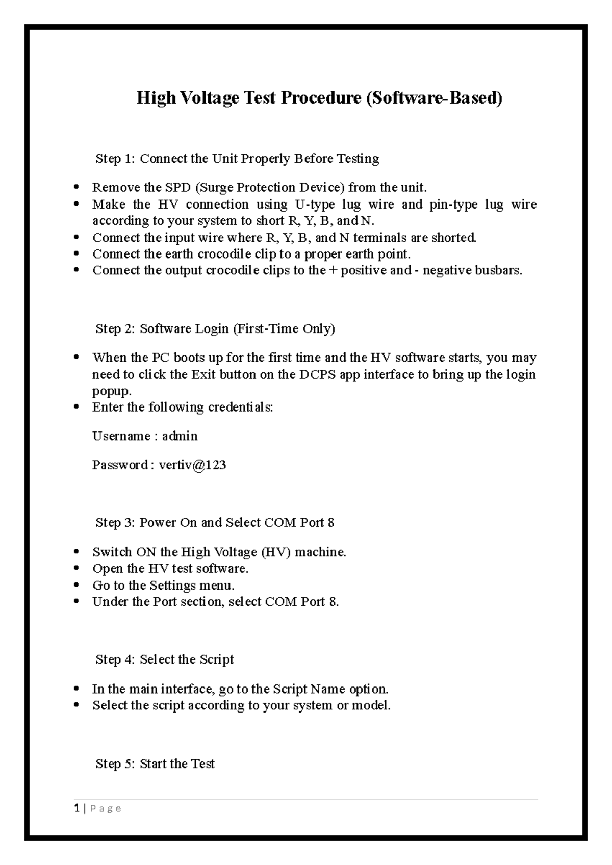 High Voltage Test Procedure (HVT-101): Step-by-Step Guide - Studocu