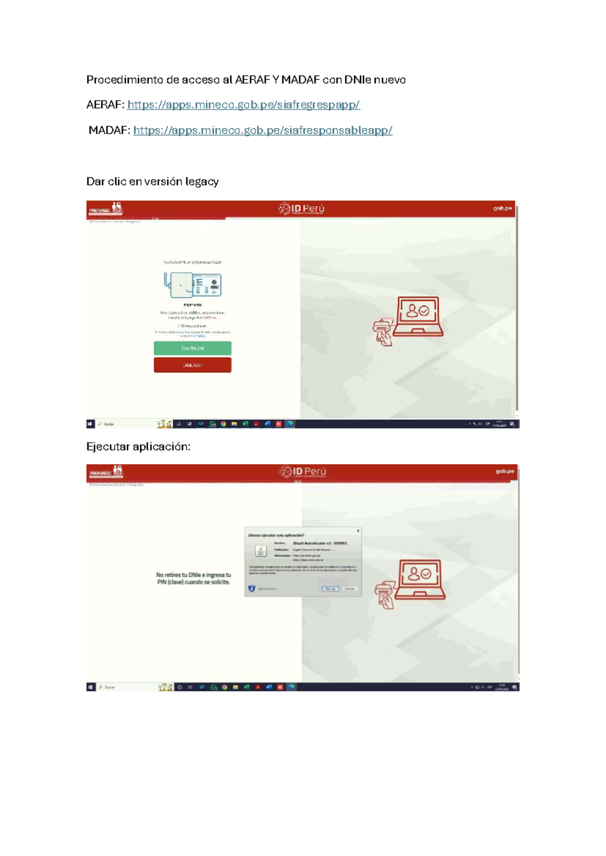 Procedimiento de acceso al Aeraf Y Madaf con DNIe nuevo ...