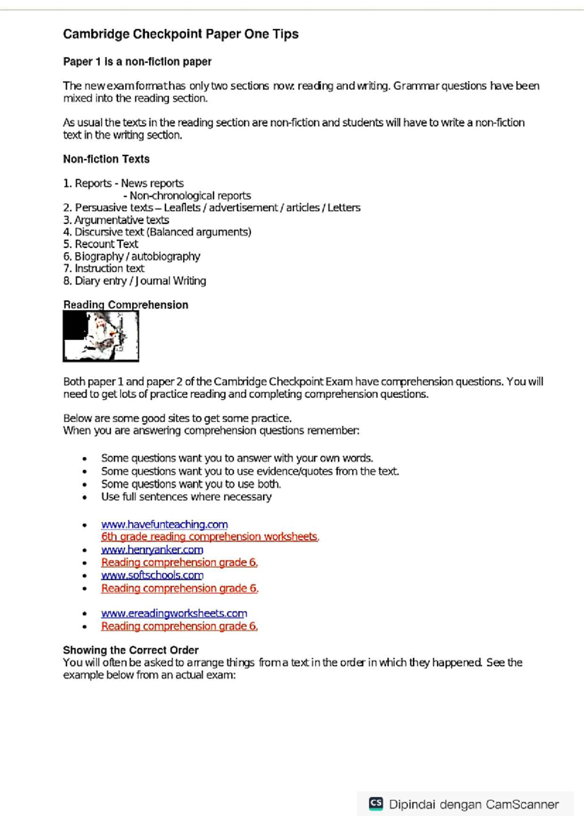 Cambridge Checkpoint Exam Paper 1 Tips and Strategies - Studocu