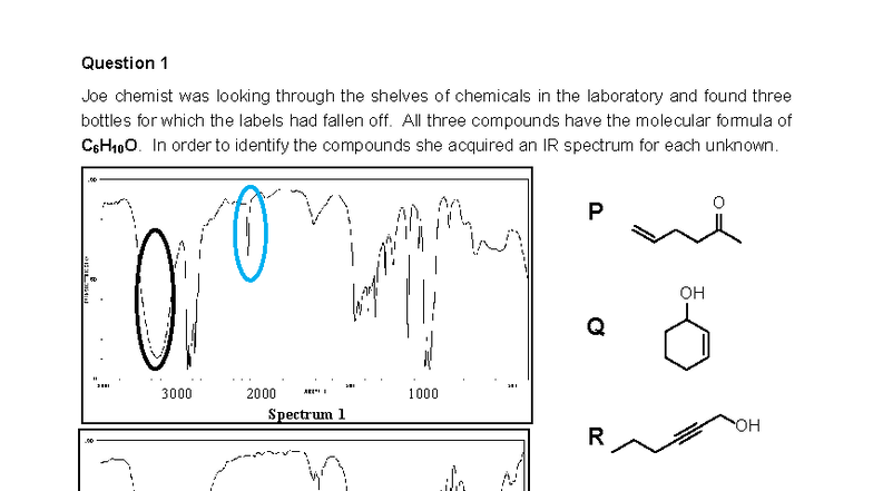 CHEM281 Final Exam IR Spectra Identification Problems Fall 2025 - Studocu