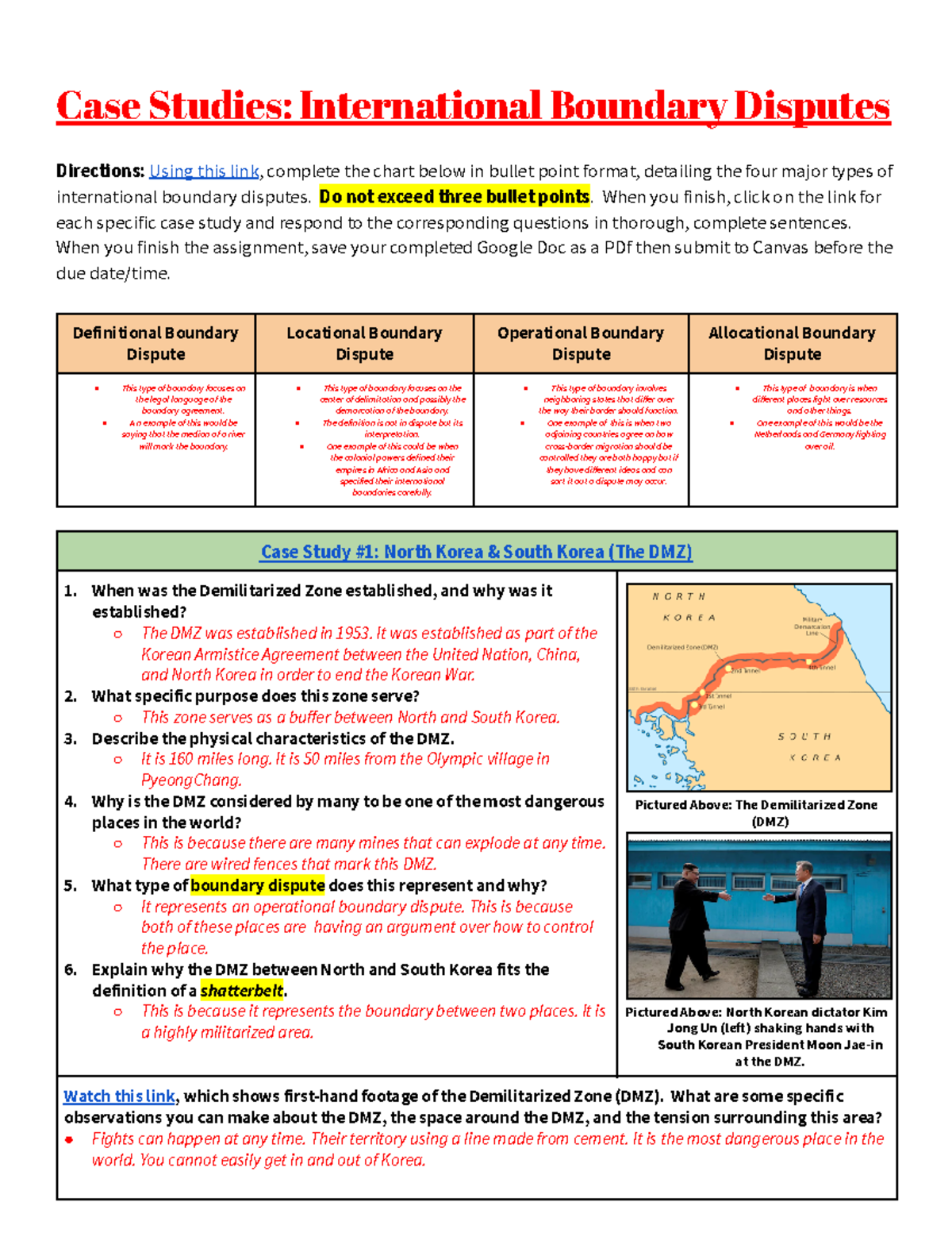 Unit 4 Case Studies: Analyzing International Boundary Disputes - Studocu