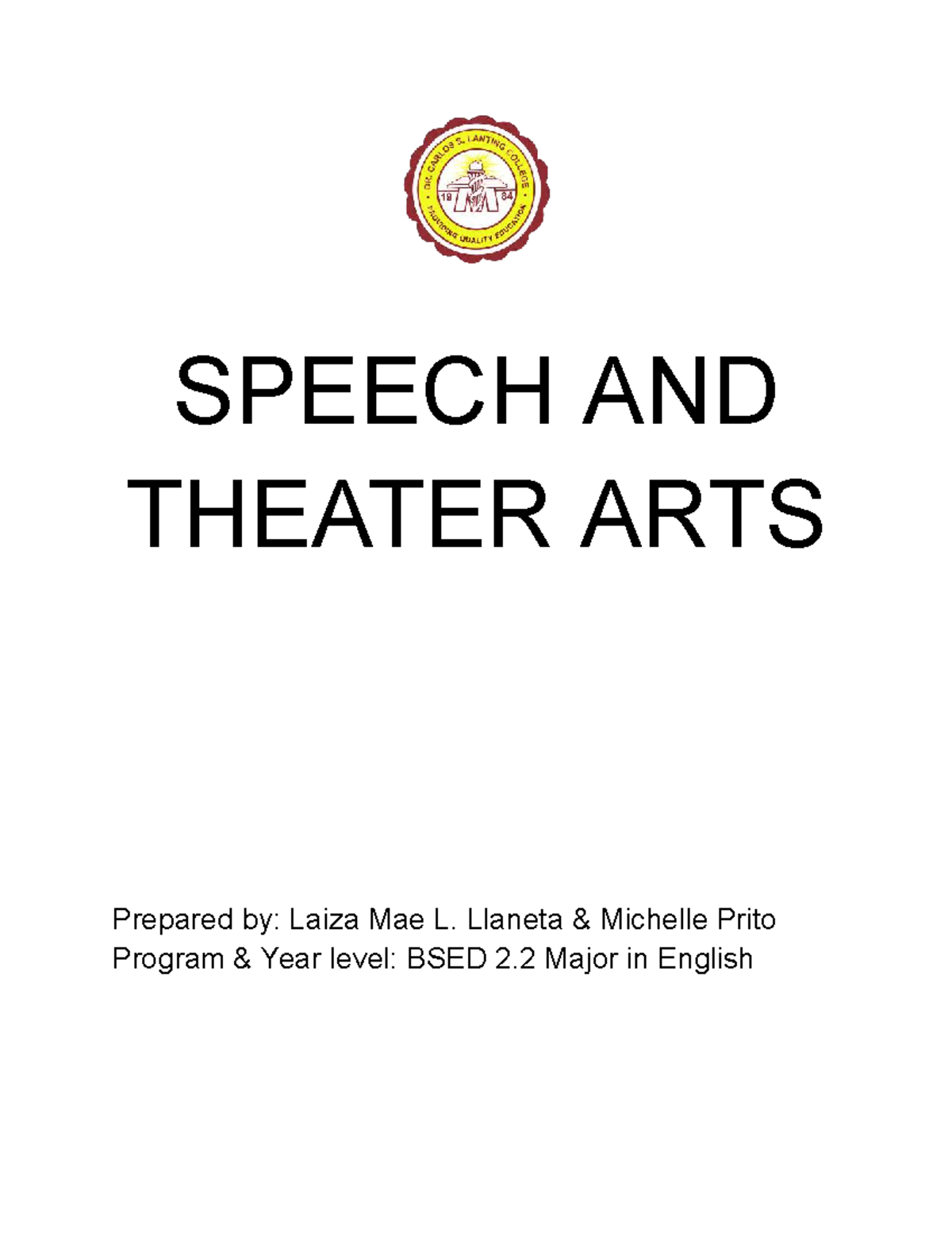 SPEECH AND THEATER ARTS: An Overview of Drama History and Elements ...