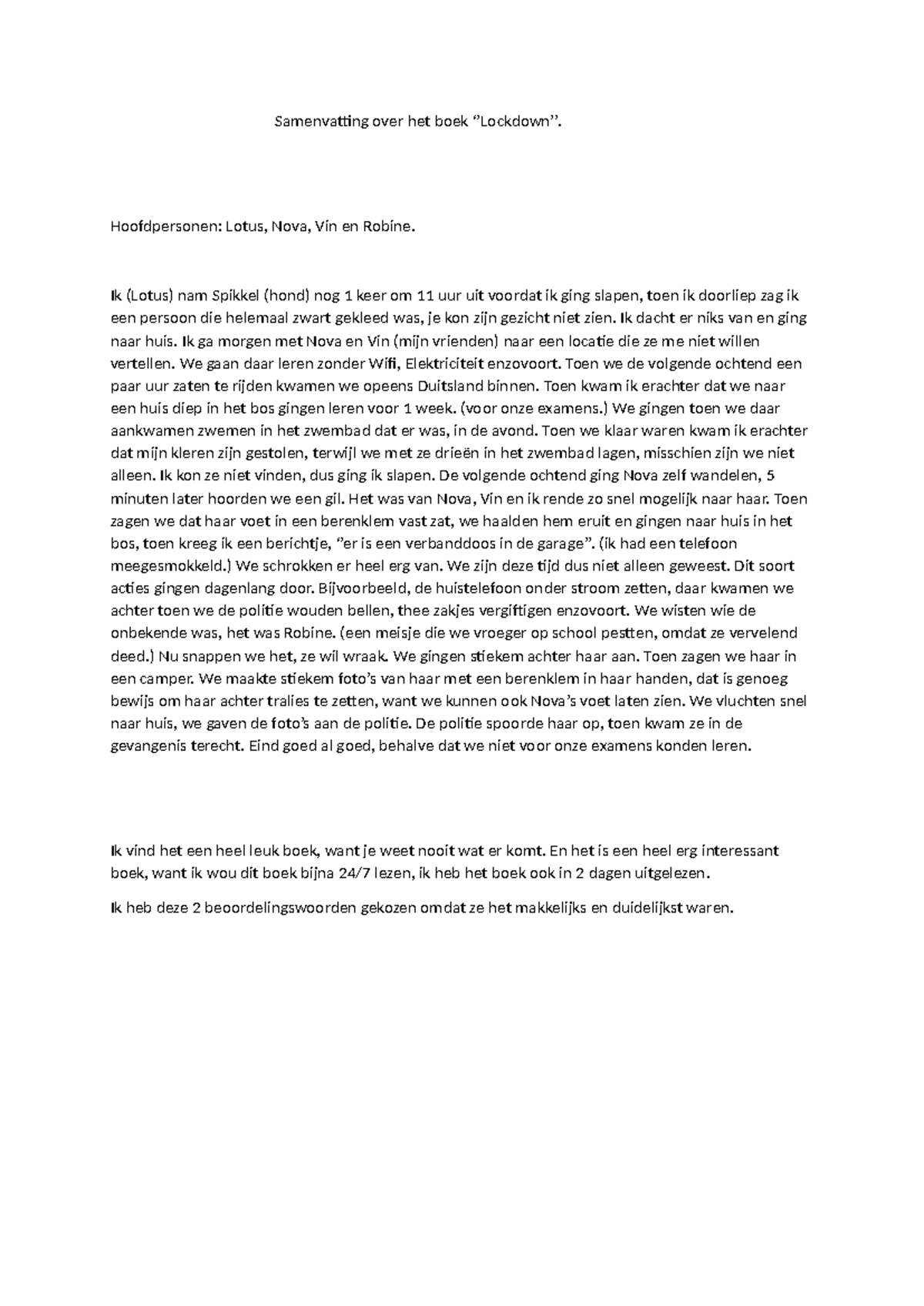 Samenvatting van het boek ''Lockdown'' - Hoofdpersonen en Plot ...