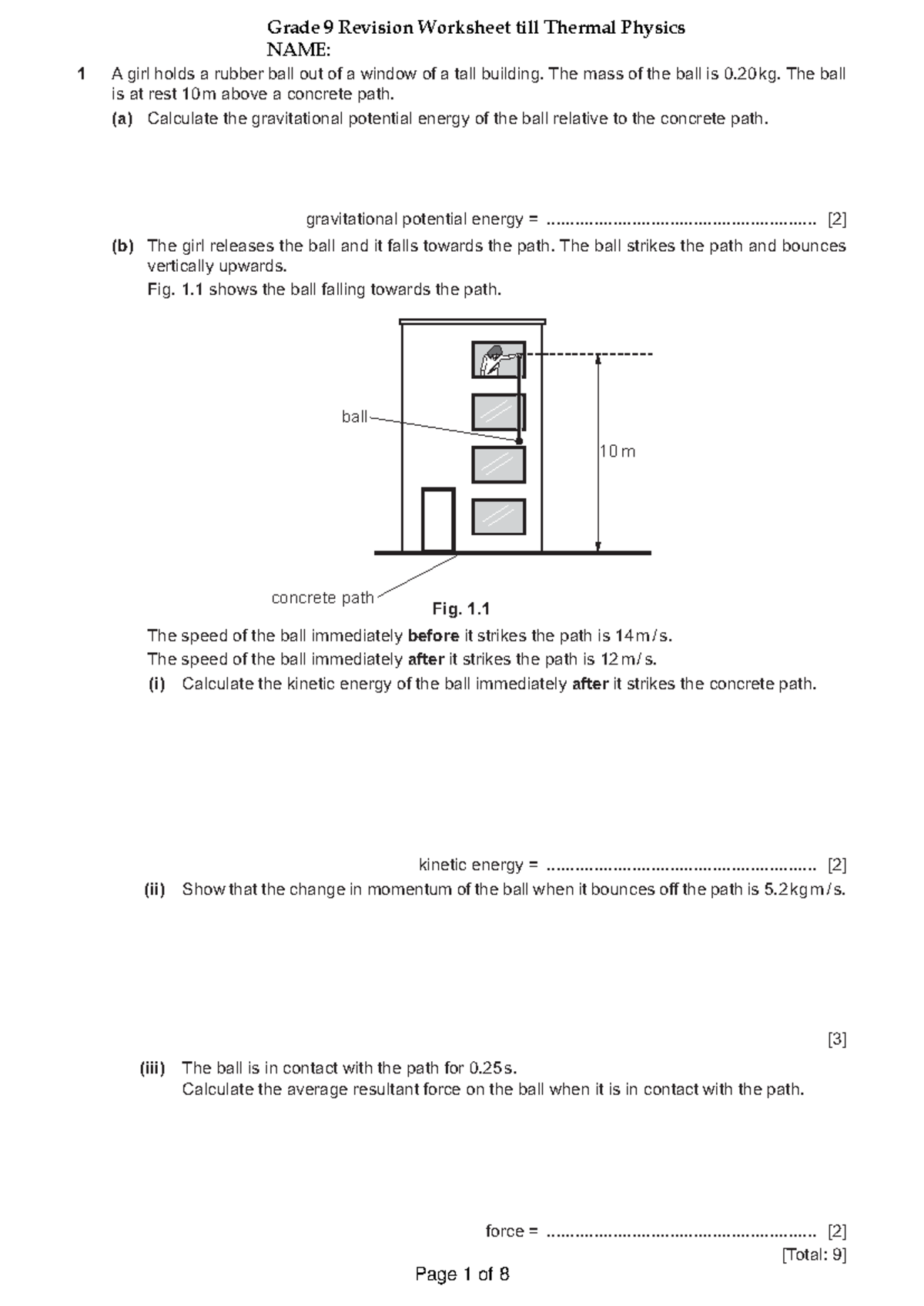 Physics 9: Thermal Energy Practice Paper Revision Guide - Studocu