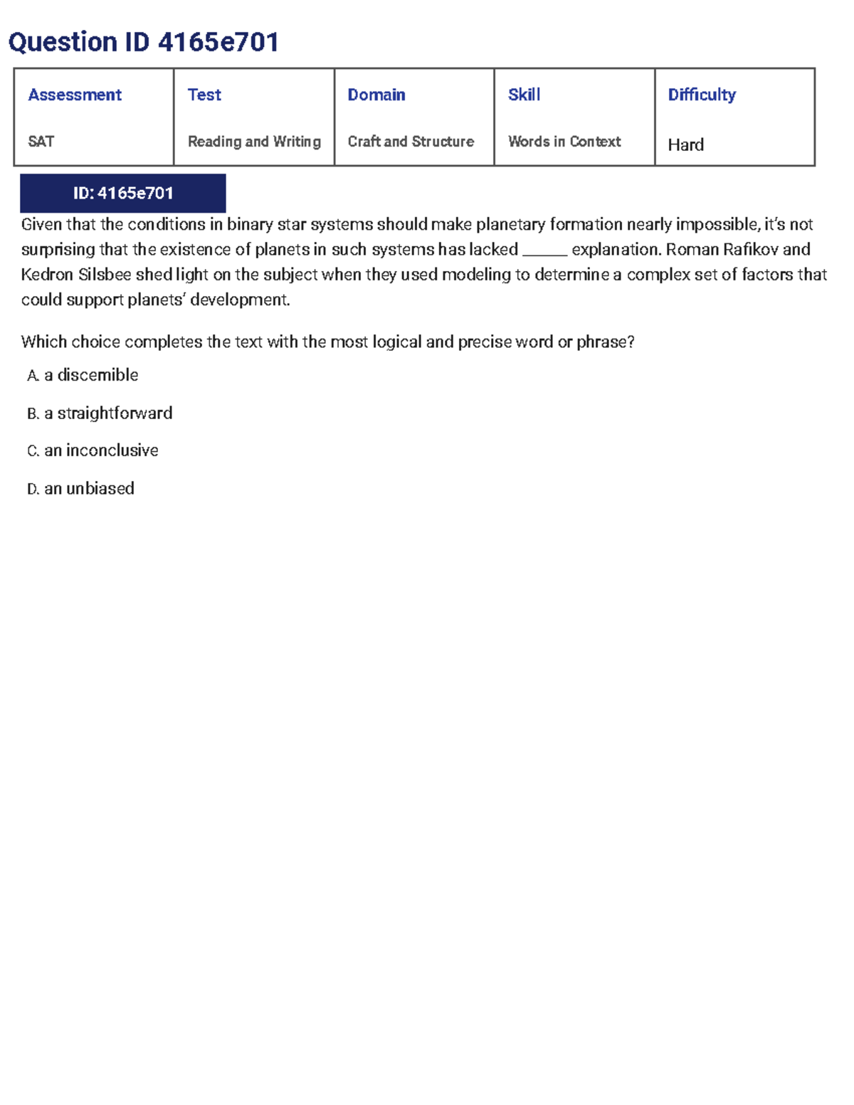 My Practice - Question Bank - SAT Reading & Writing Skills - Studocu