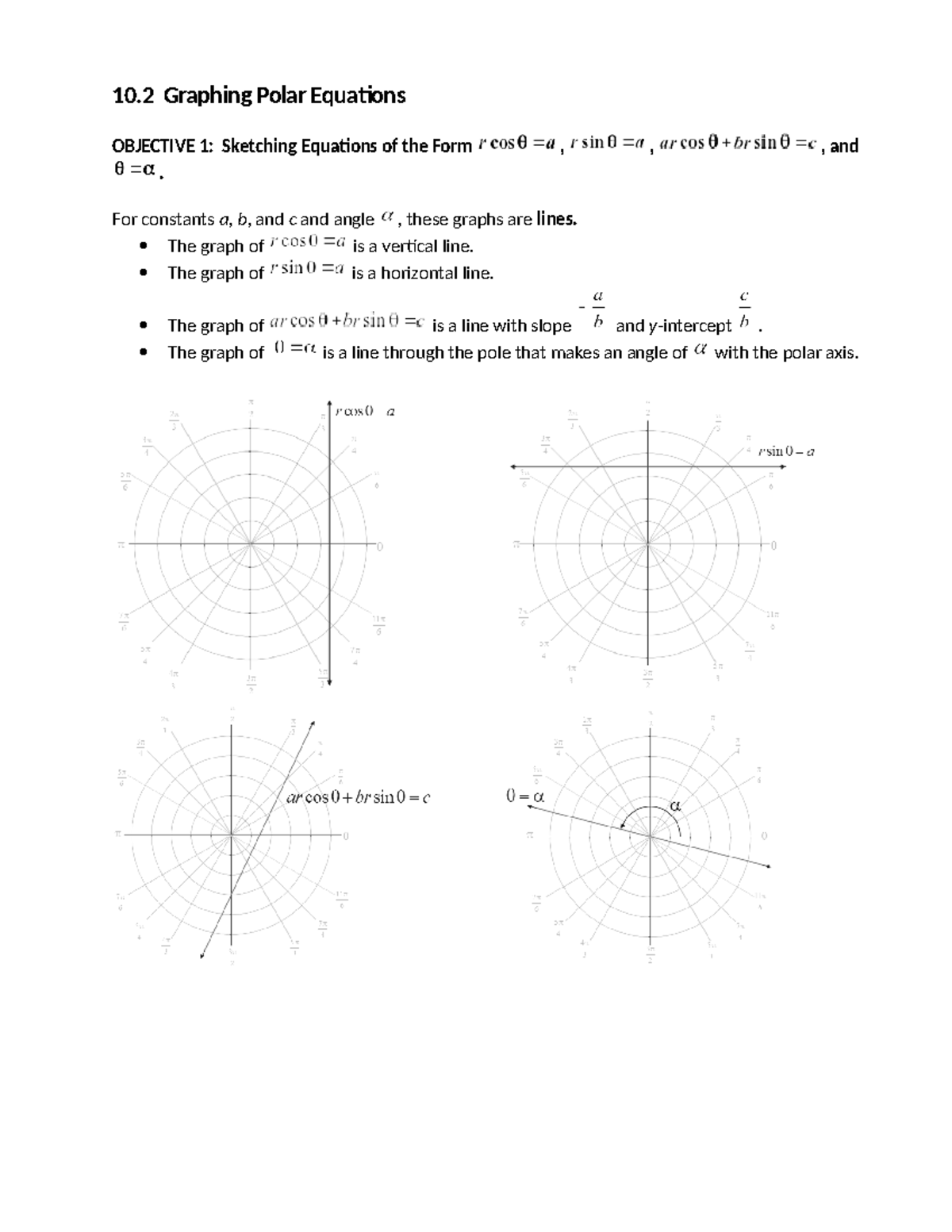 Graphing Polar Equations: A Comprehensive Study (10.2) - Studocu