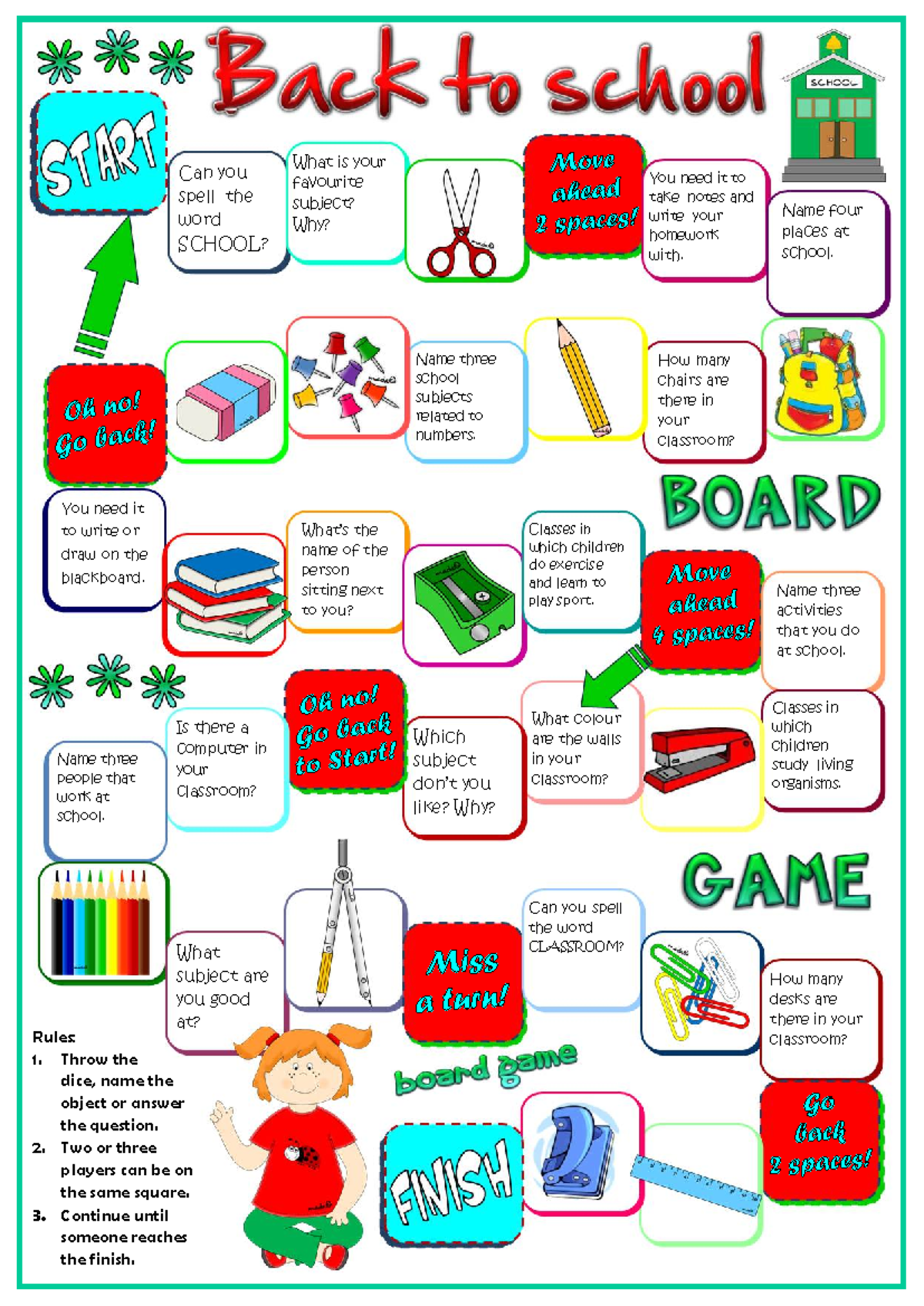 Board Game for Kids - SDA: Fun Classroom Questions & Activities - Studocu