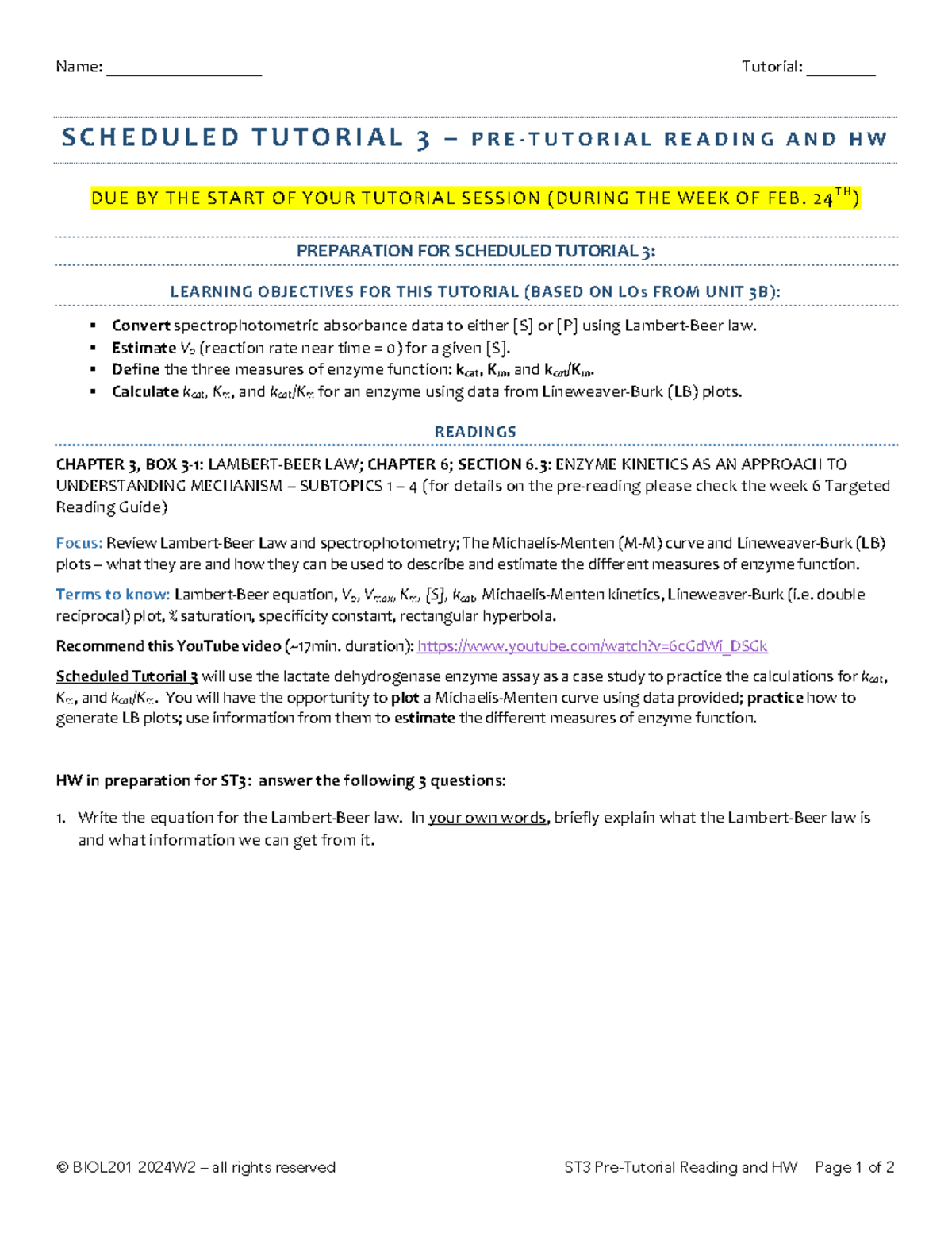 ST3-Pre-Tutorial Reading and HW Dec30th2024 - © BIOL201 2024 W2 – all ...