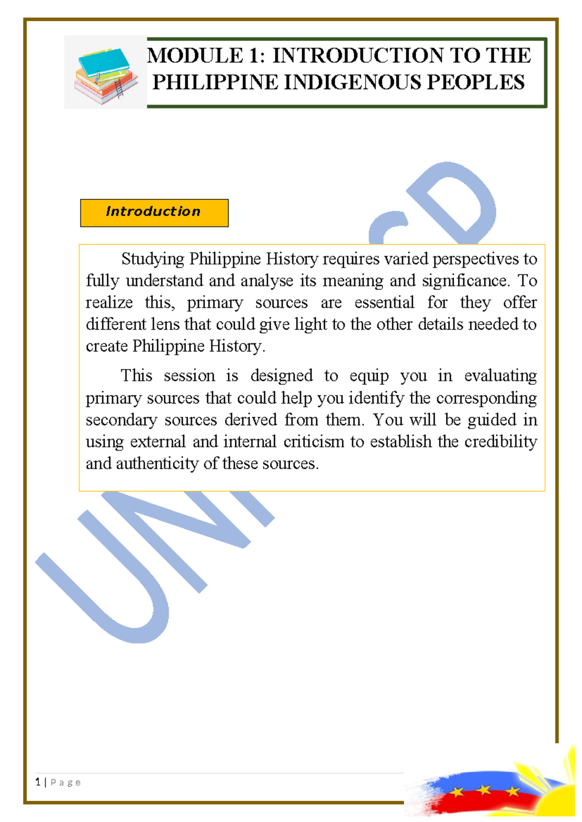 Module 1: Understanding Philippine Indigenous Peoples and Their History ...