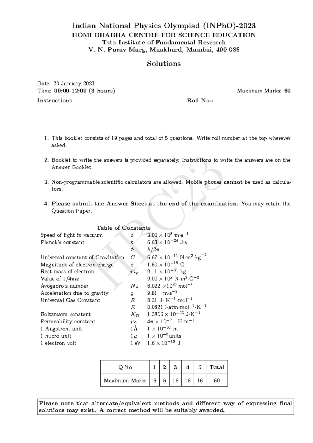 INPhO 2023 Solutions: Comprehensive Guide to Physics Olympiad Problems ...