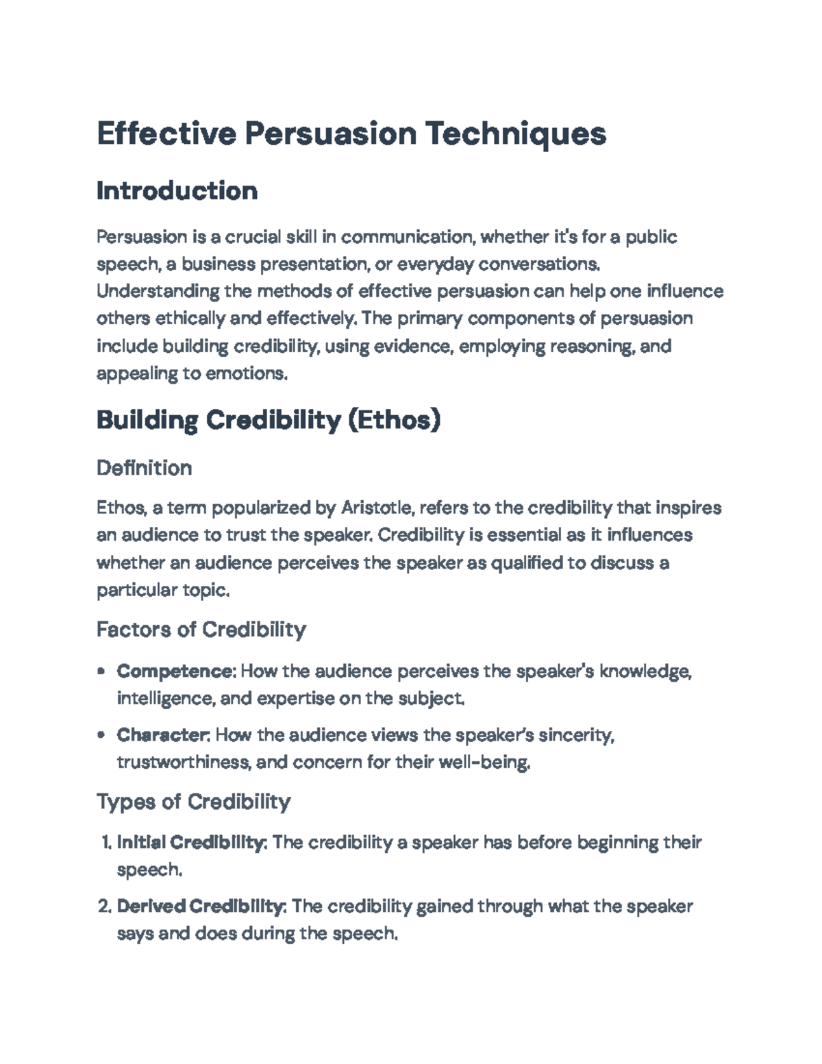 Effective Persuasion Techniques: Building Credibility, Logic, and ...