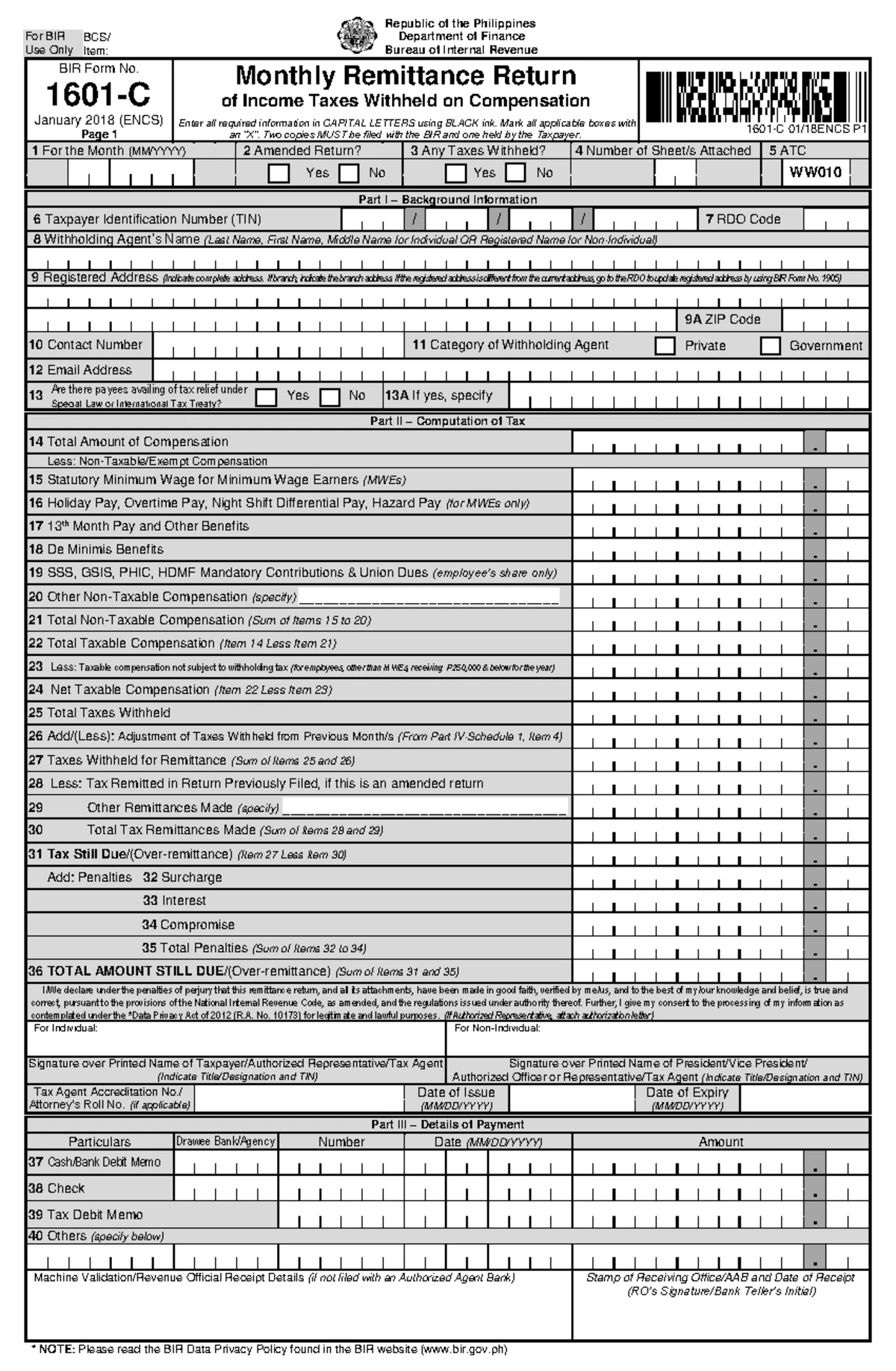 Final Withholding TAX(2)(4) - FINAL WITHHOLDING TAX TAX TYPE ...