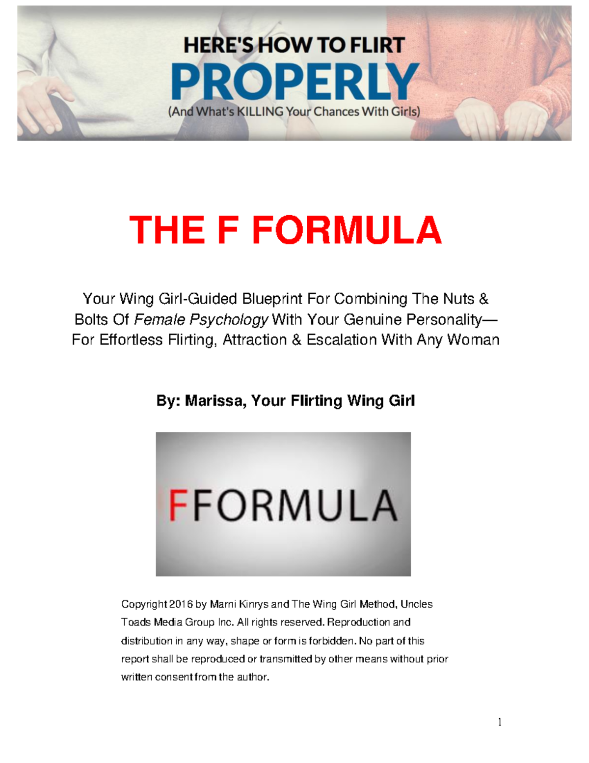 Toaz - somewtthing - THE F FORMULA Your Wing Girl-Guided Blueprint For ...