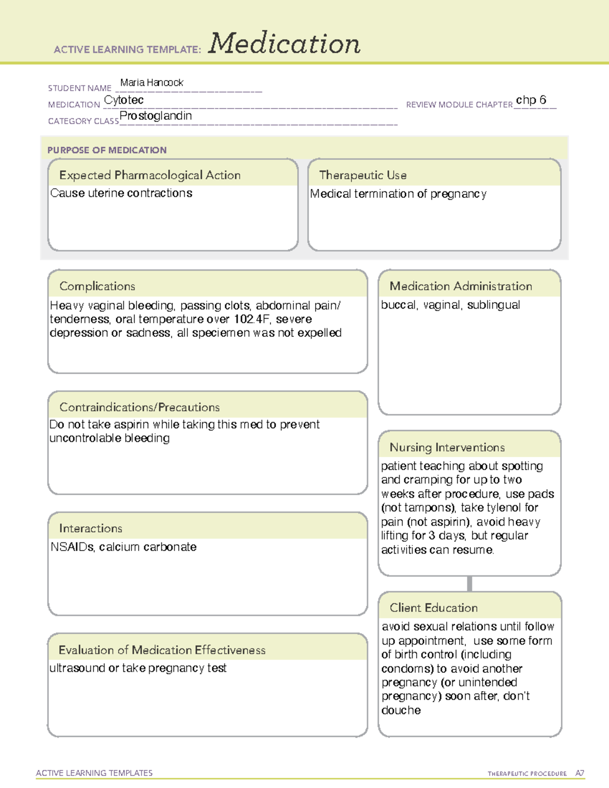 ATI Active Learning Template medication-2 - ACTIVE LEARNING TEMPLATES ...