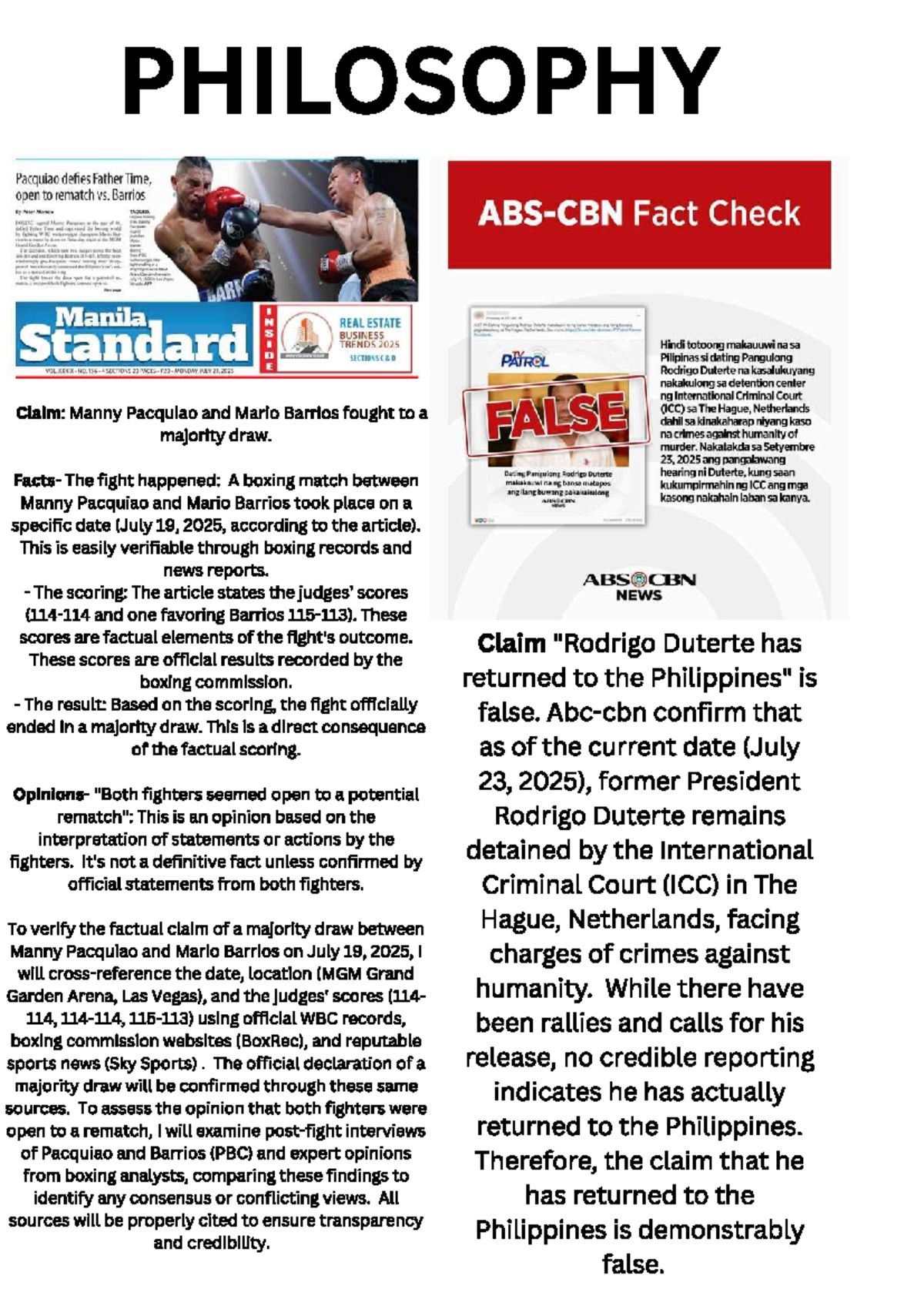 PHILOSOPHY: Fact Check on Pacquiao vs. Barrios Majority Draw (2025 ...