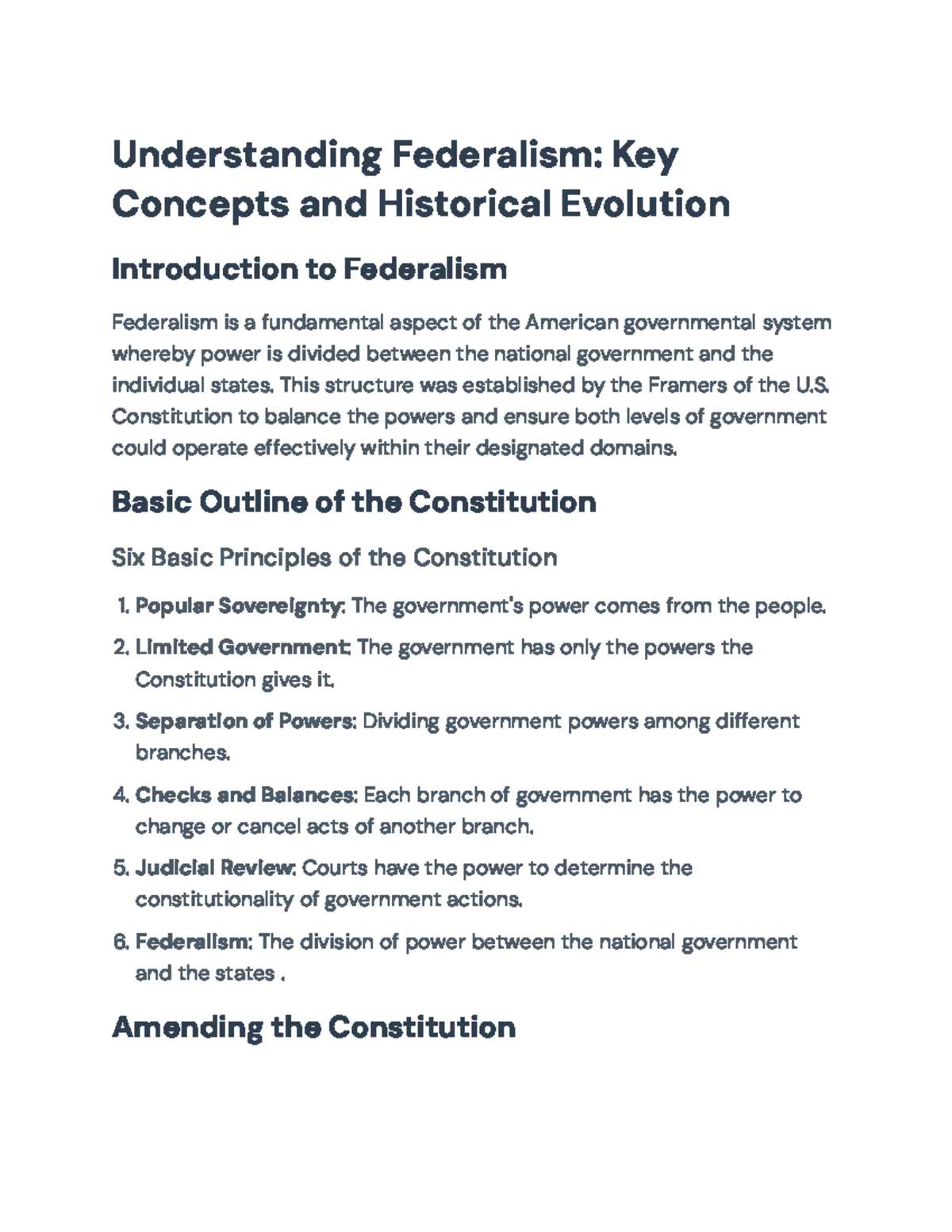 Understanding Federalism: Key Concepts and Historical Evolution (POL101 ...