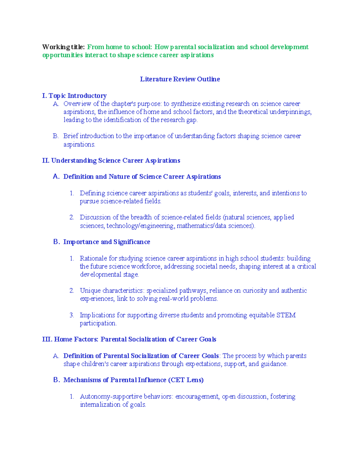Parental Influence and School Support in Shaping Science Career ...