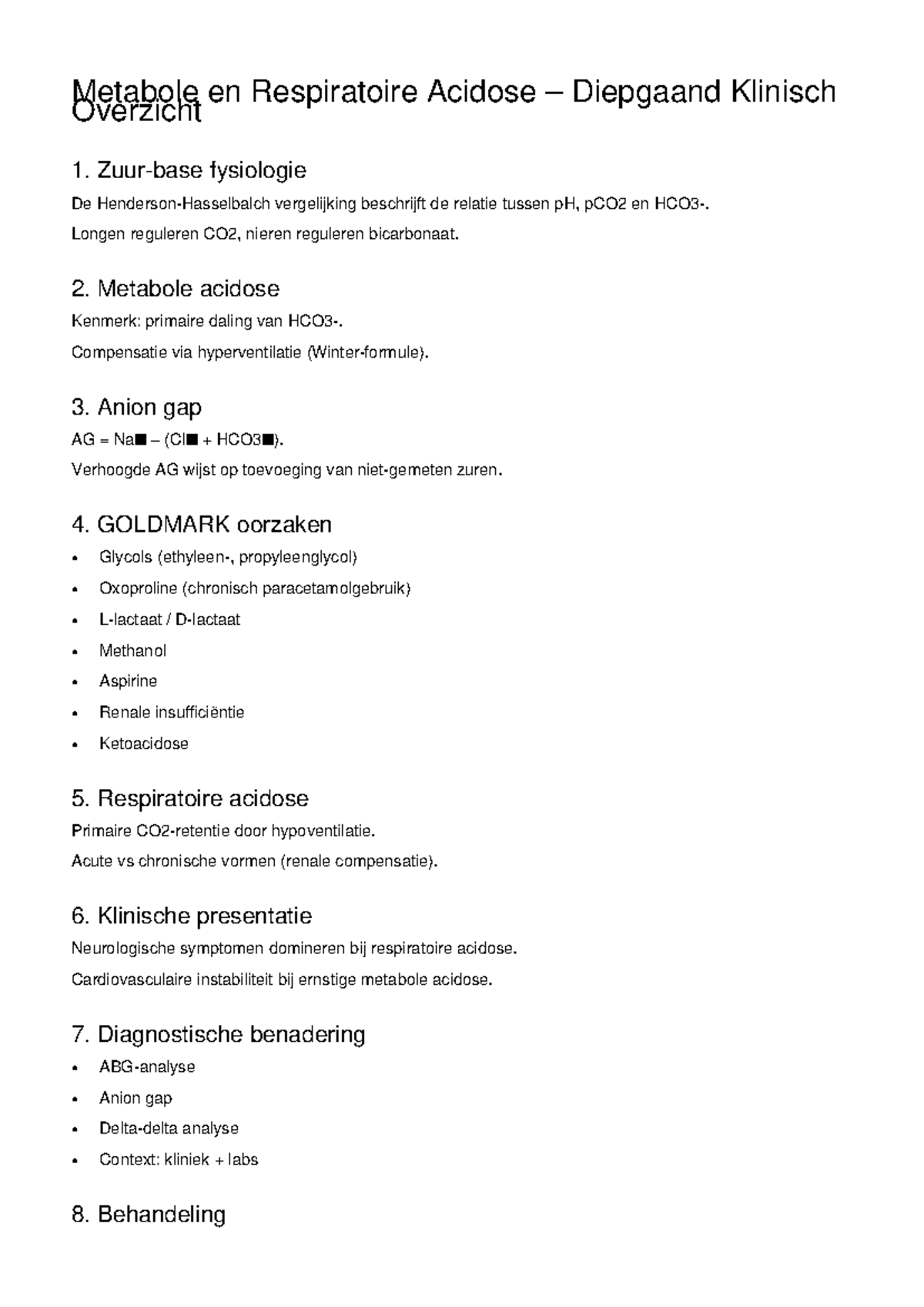 Diepgaand Klinisch Overzicht: Metabole vs Respiratoire Acidose ...