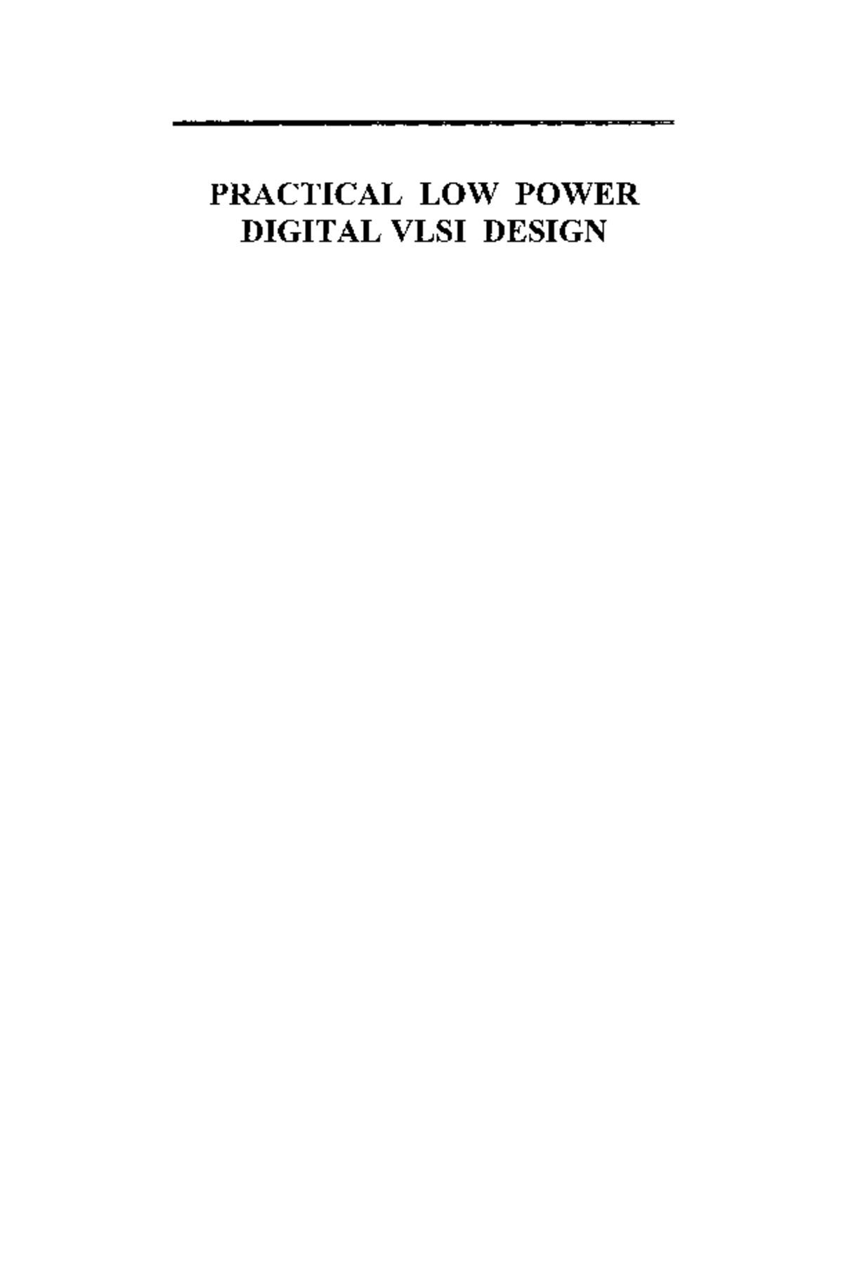 Practical Low Power Digital Vlsi Design By Gary Yeap Practical Low Power Digital Vlsi Design
