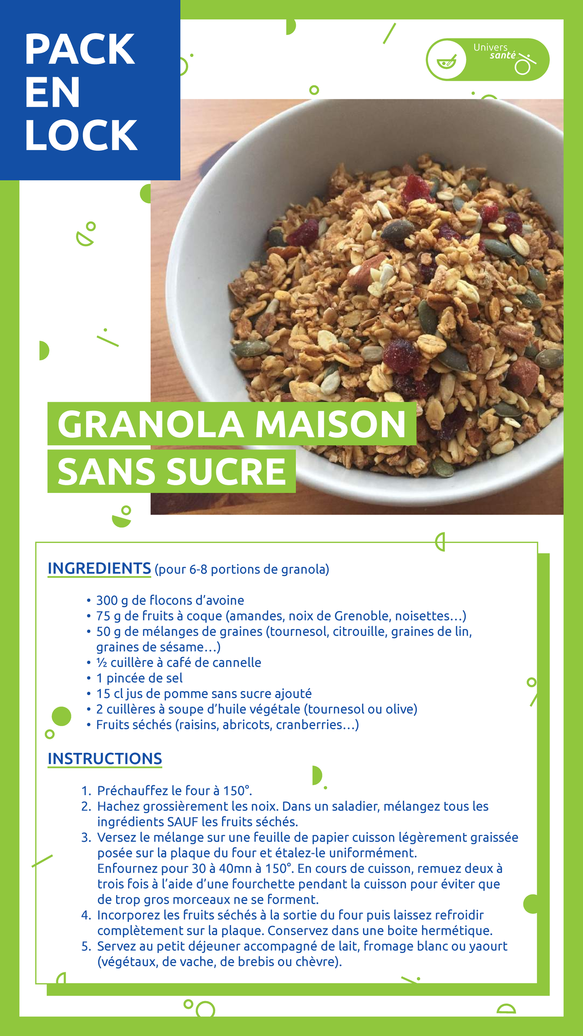 Univers sante recettes blocus - EN LOCK GRANOLA MAISON SANS SUCRE ...