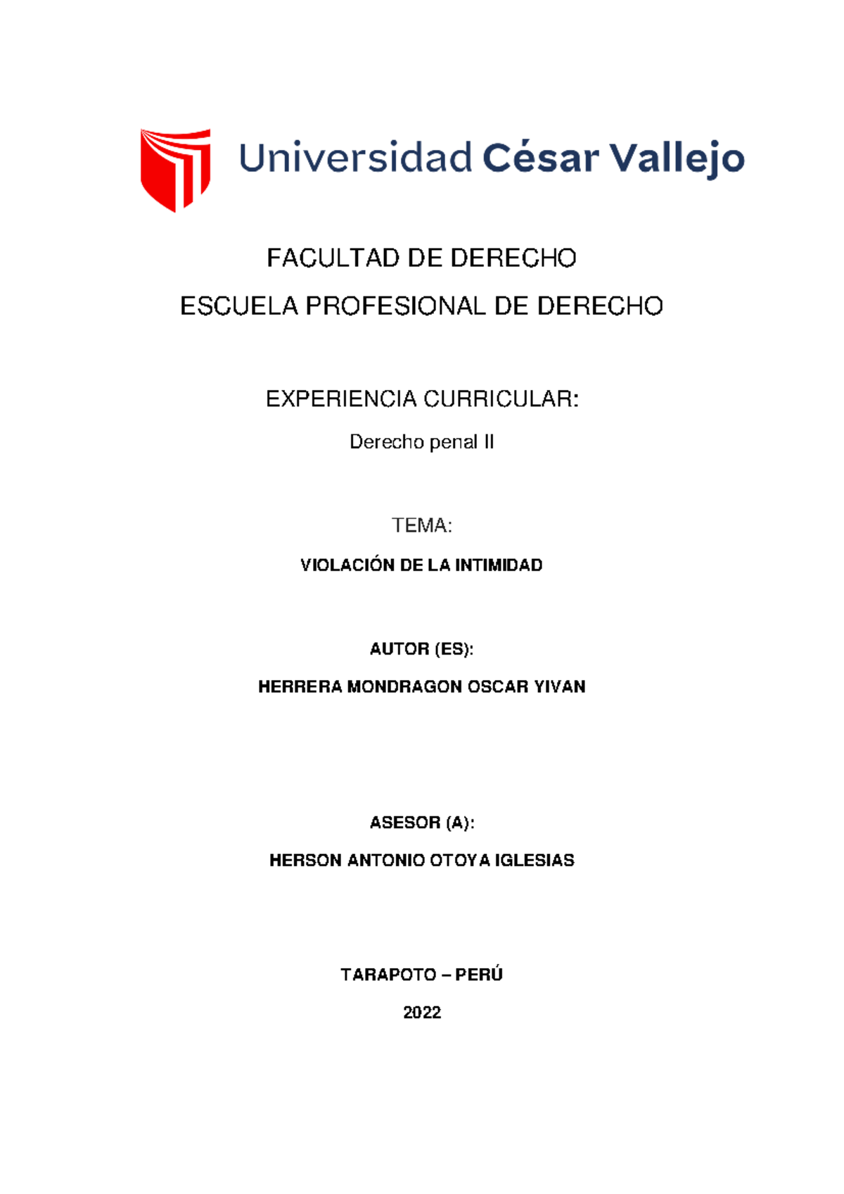 Derecho Penal II: Trabajo Sesión 11 sobre Violación de la Intimidad ...