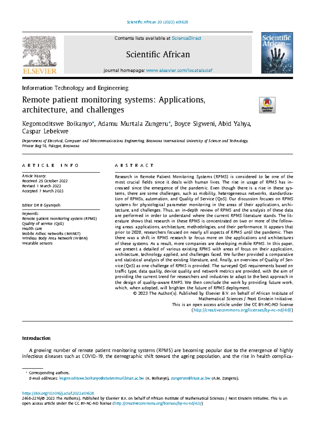 Remote Patient Monitoring Systems: Applications, Architecture, and ...